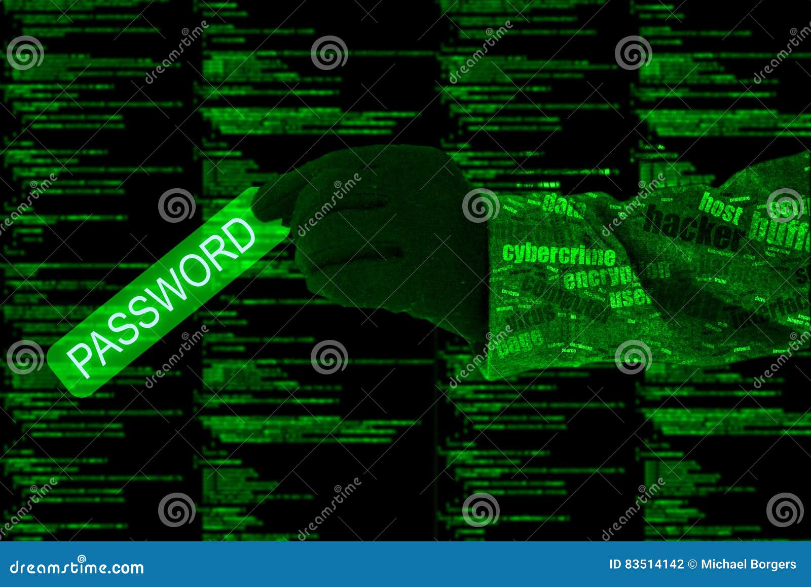 Hand Stealing Password Computercode Cybersecurity Concept Stock ...