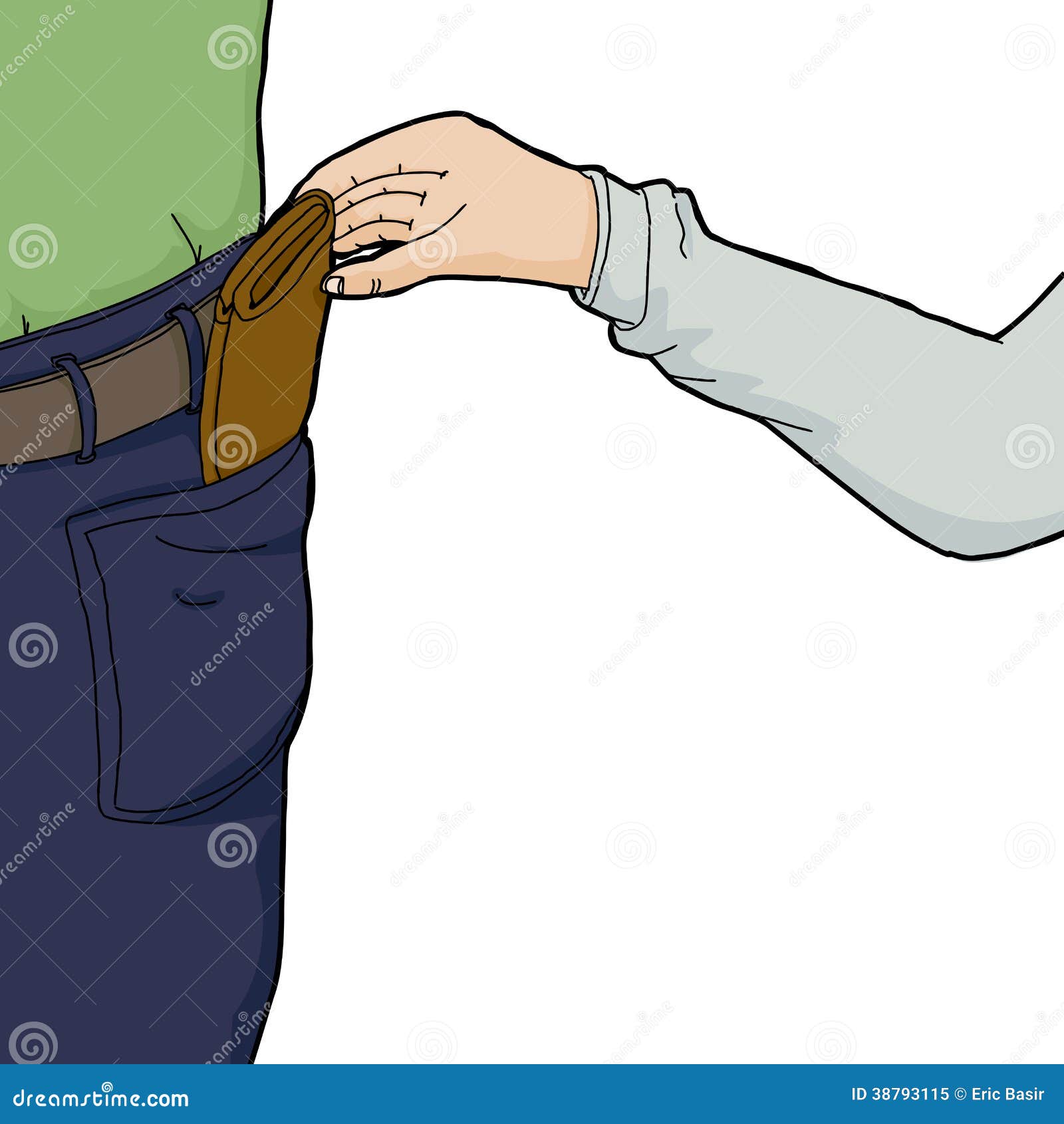 Hand Stealing Portefeuille stock illustratie. Illustration of misdaad ...