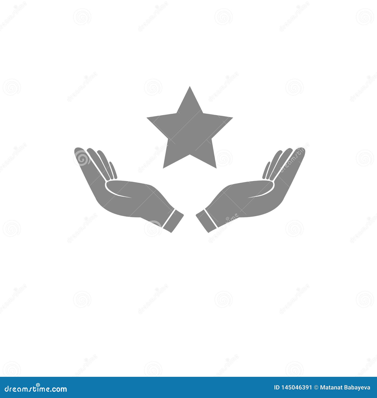 Hand-Stern-Vektor-Symbol stock abbildung. Illustration von schützen ...