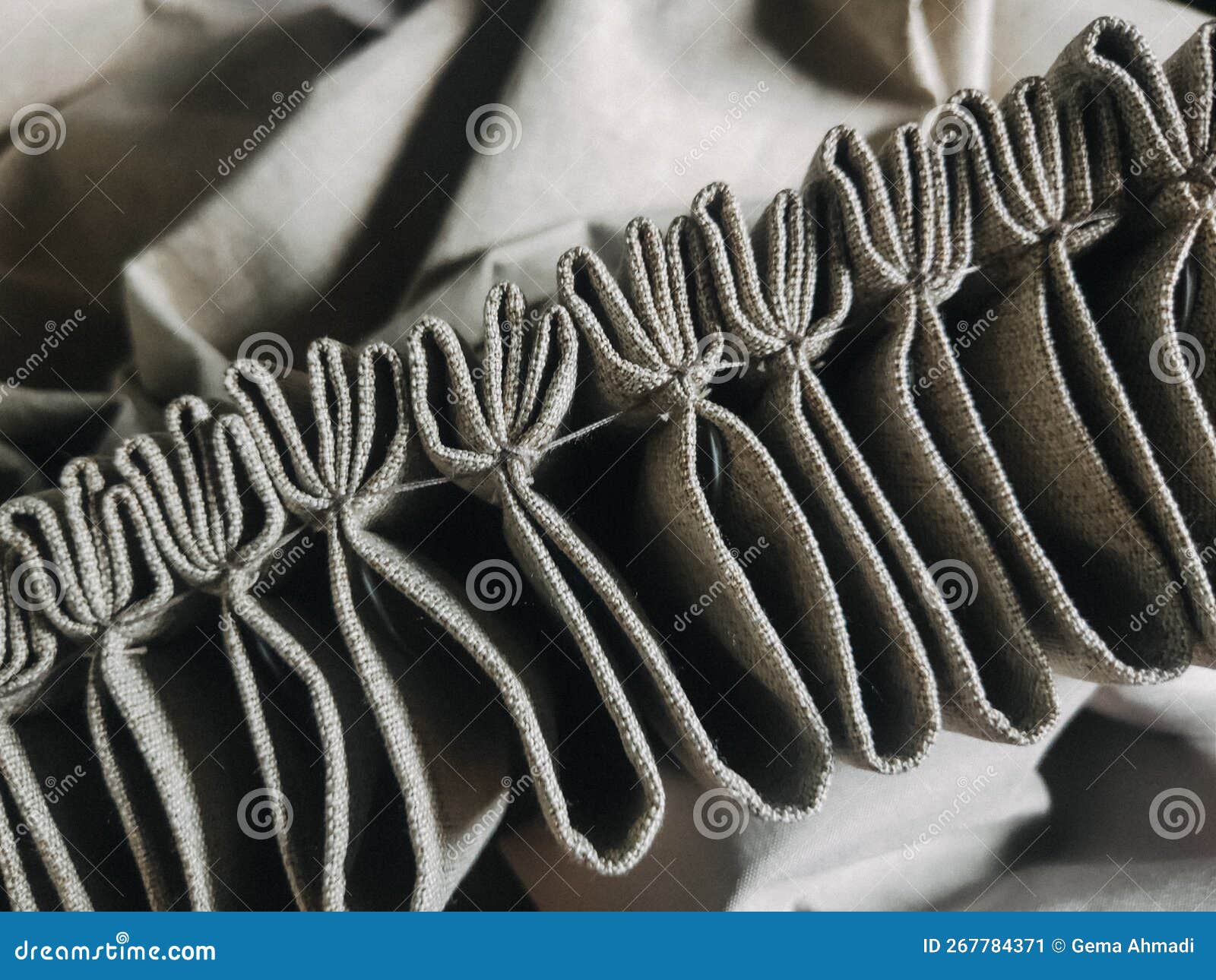 Hand Stiching on Curtain Process Stock Image - Image of iron, black ...