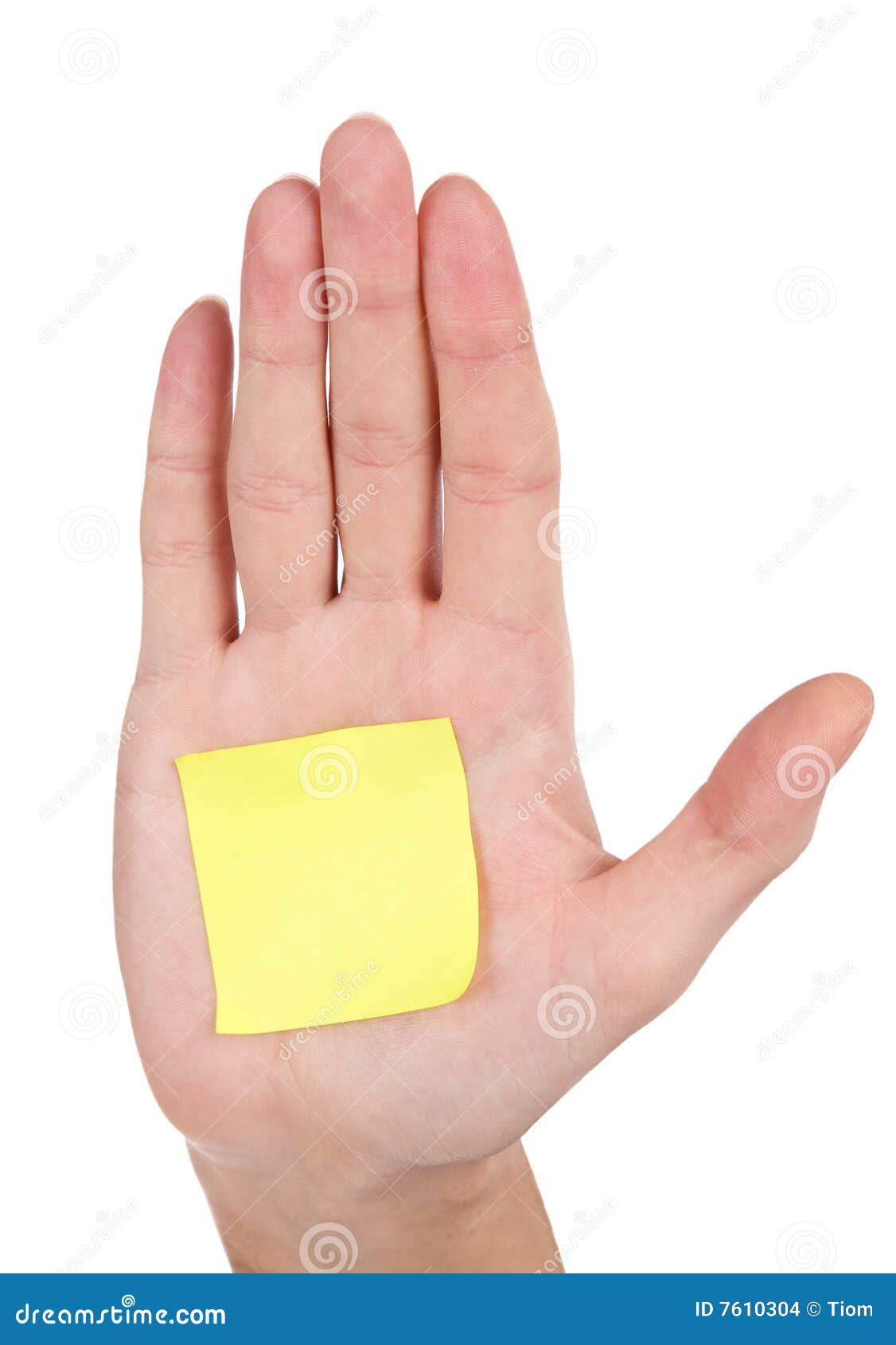 Hand with sticker stock photo. Image of clerk, hand, businessman - 7610304
