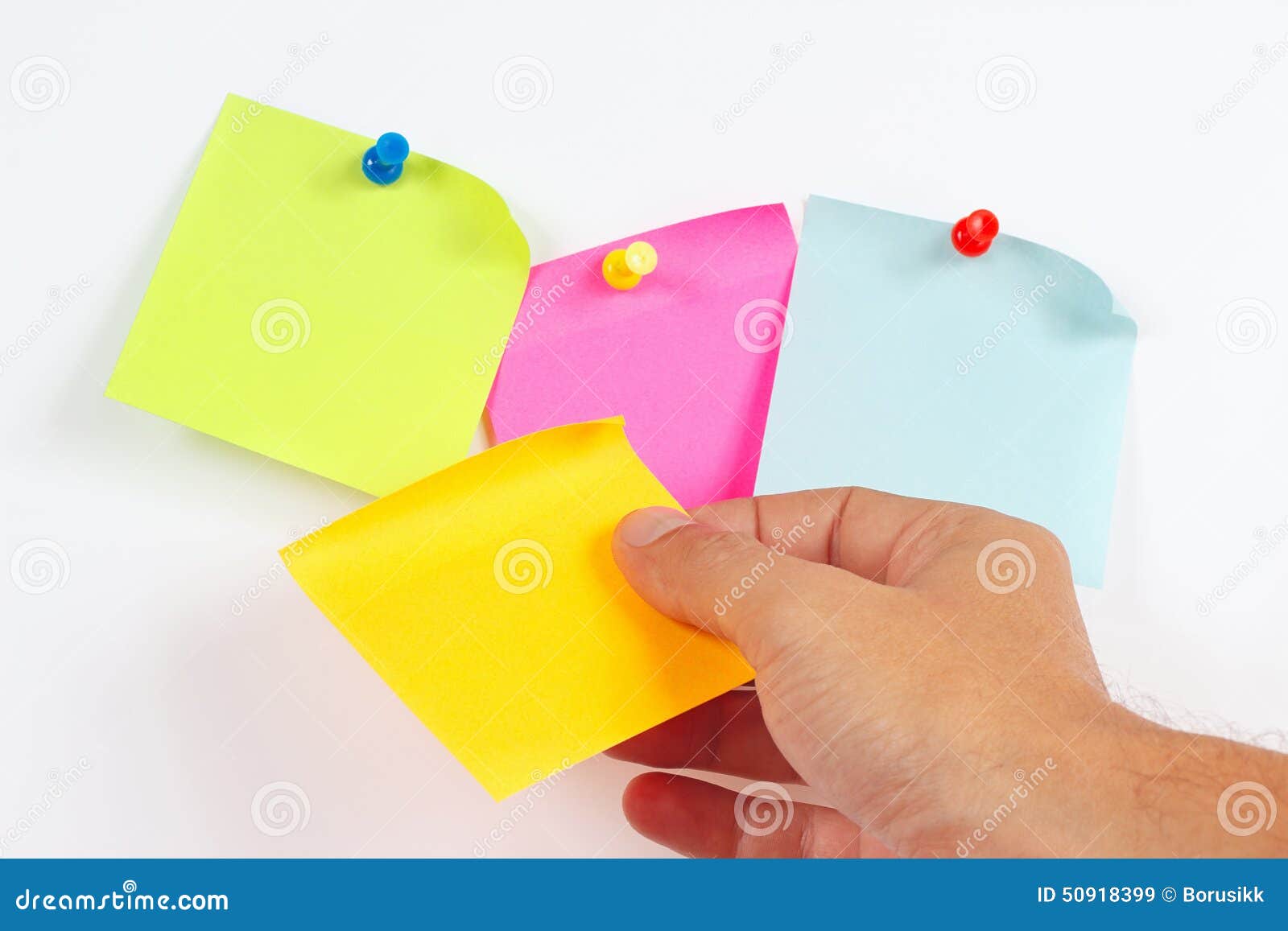 Hand Sticker Sticks on White Message Board Stock Image - Image of ...