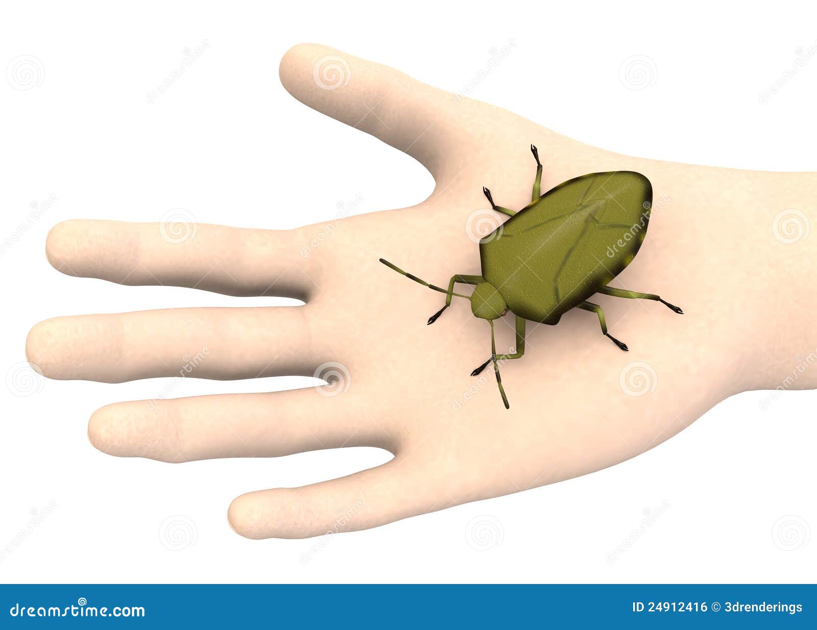 Hand with sting bug stock illustration. Illustration of male - 24912416