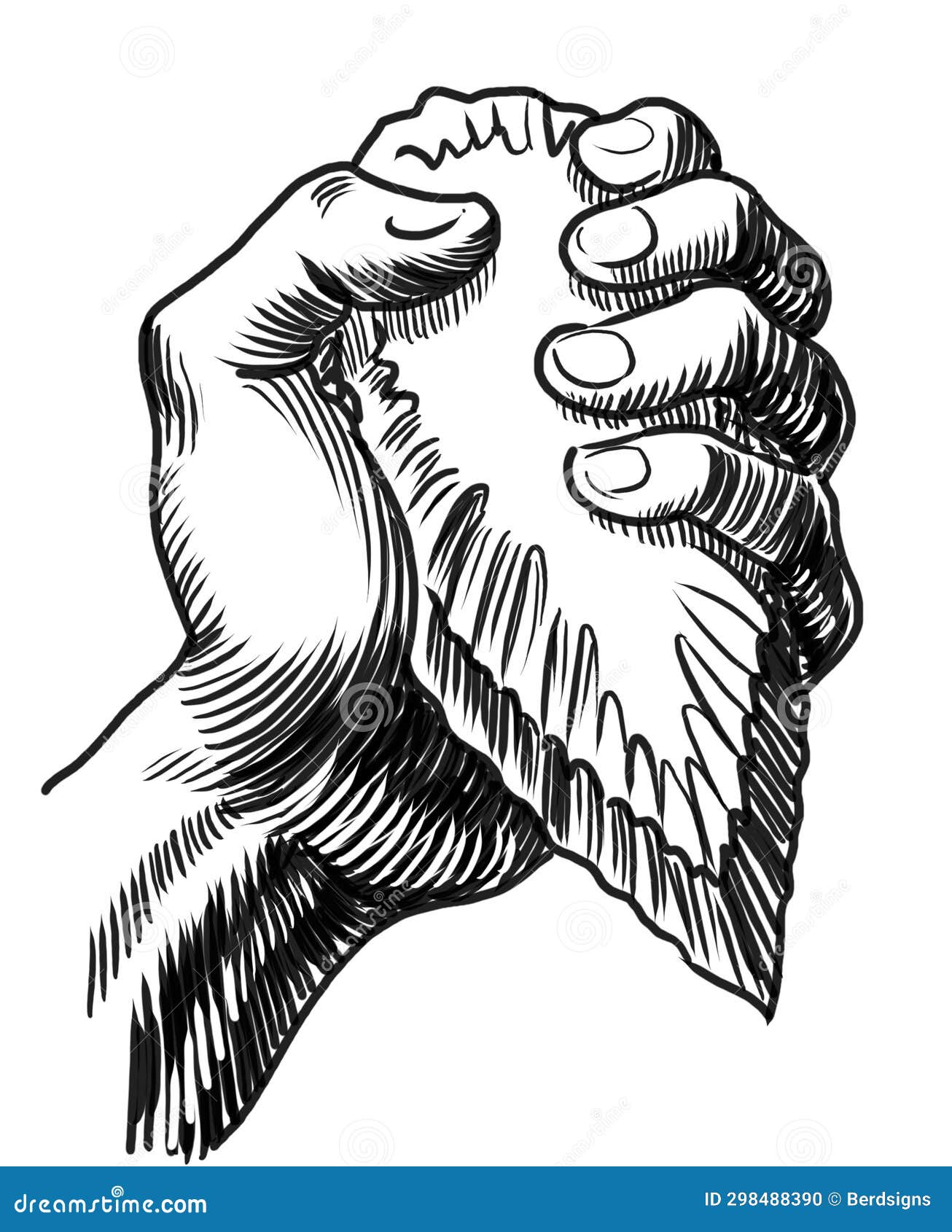 Hand with a stone tool stock illustration. Illustration of hand - 298488390