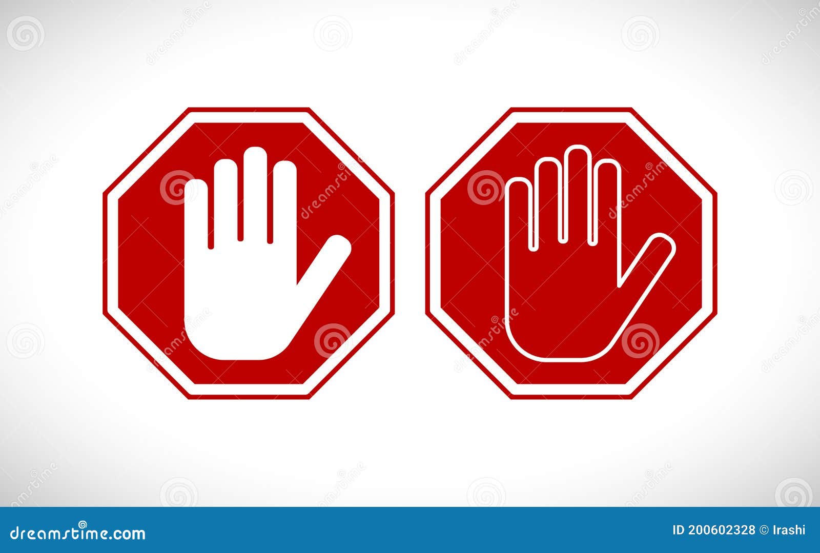 Hand stop red sign stock vector. Illustration of sign - 200602328