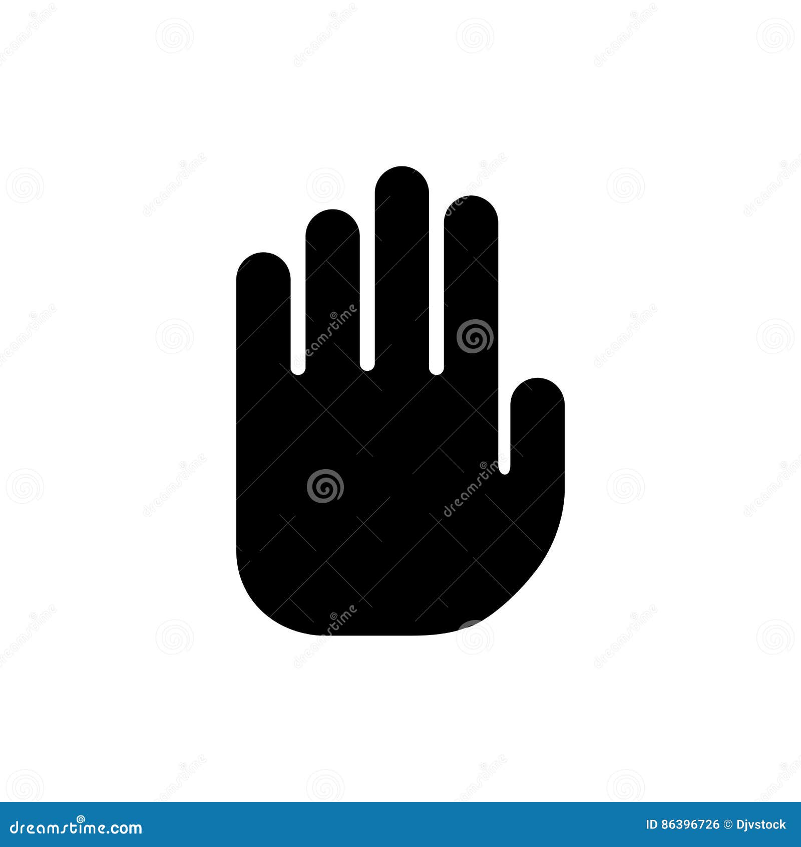 Hand stop sign stock illustration. Illustration of safety - 86396726
