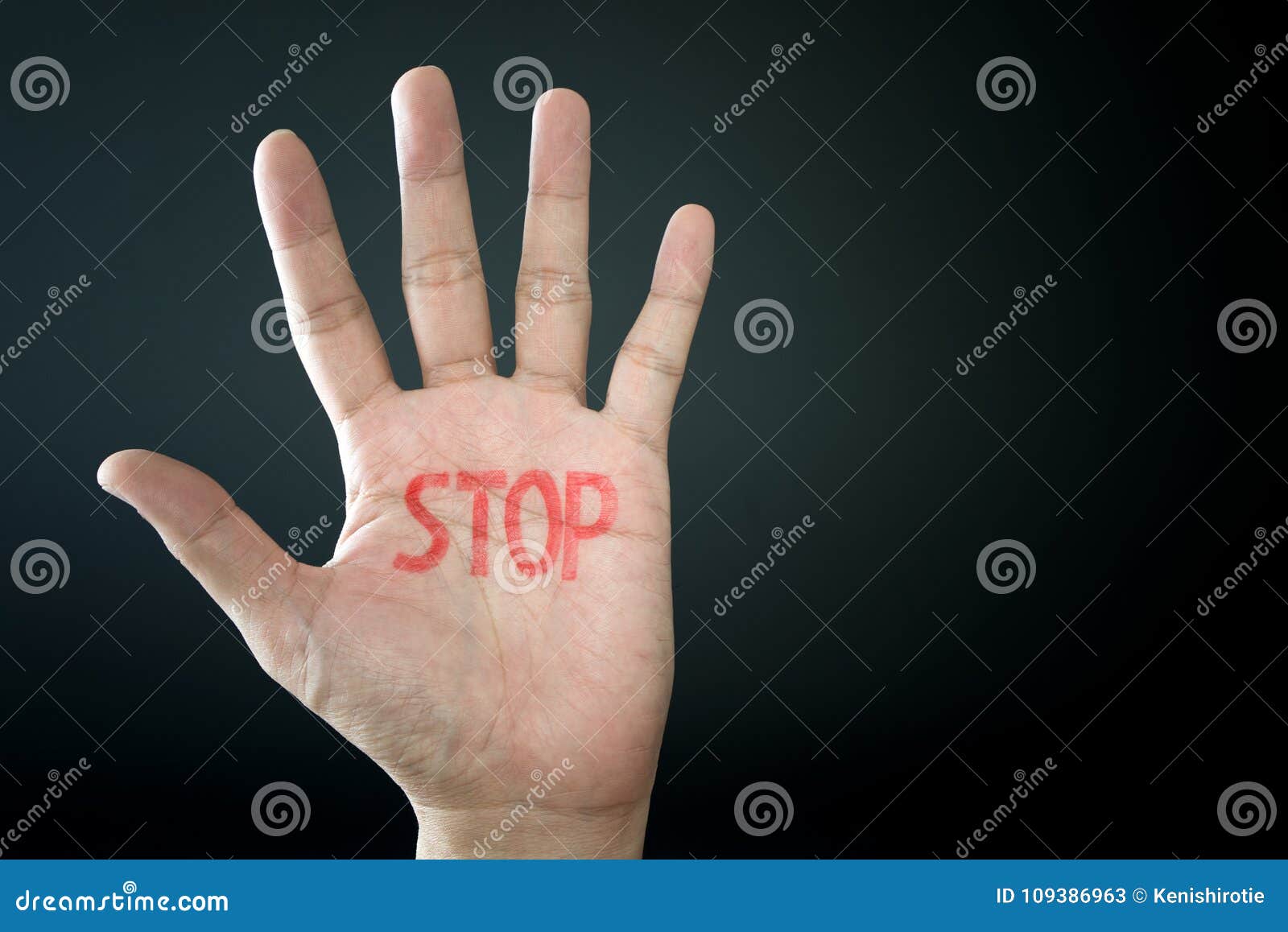 Hand with stop sign stock image. Image of gesture, showing - 109386963
