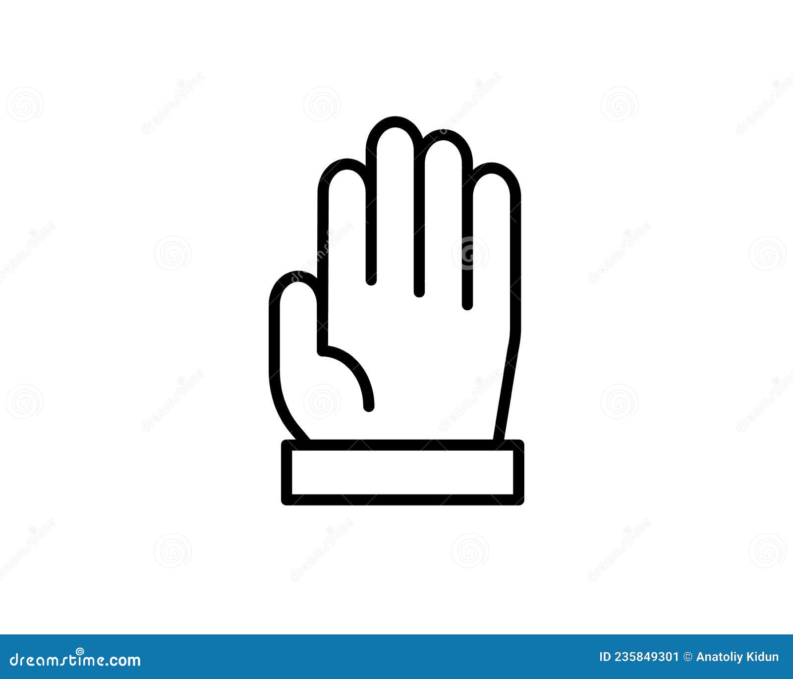 Hand Stop Sign Outline Icon. Linear Style Sign for Mobile Concept and ...