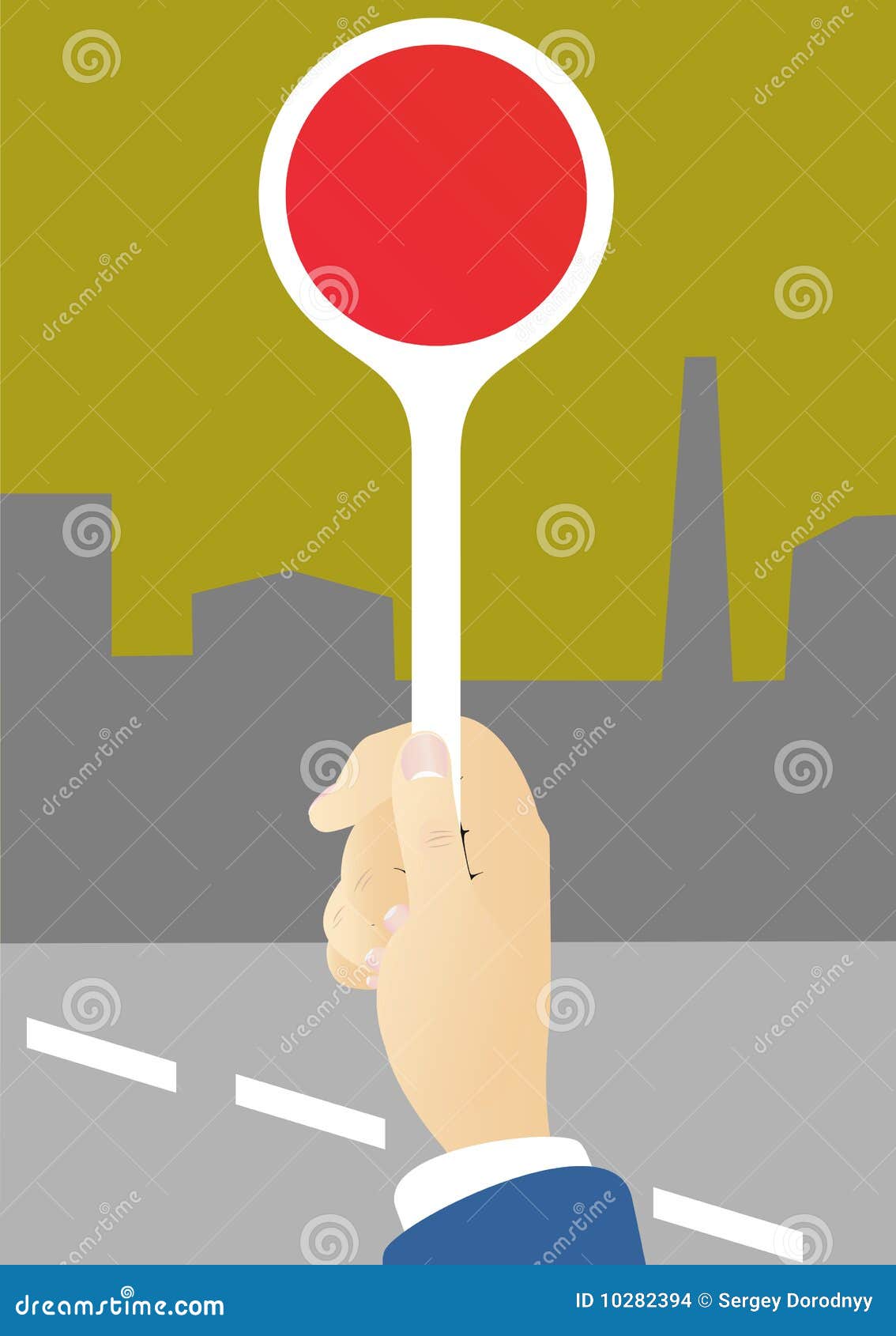 Hand with stop signal. stock vector. Illustration of emergency - 10282394