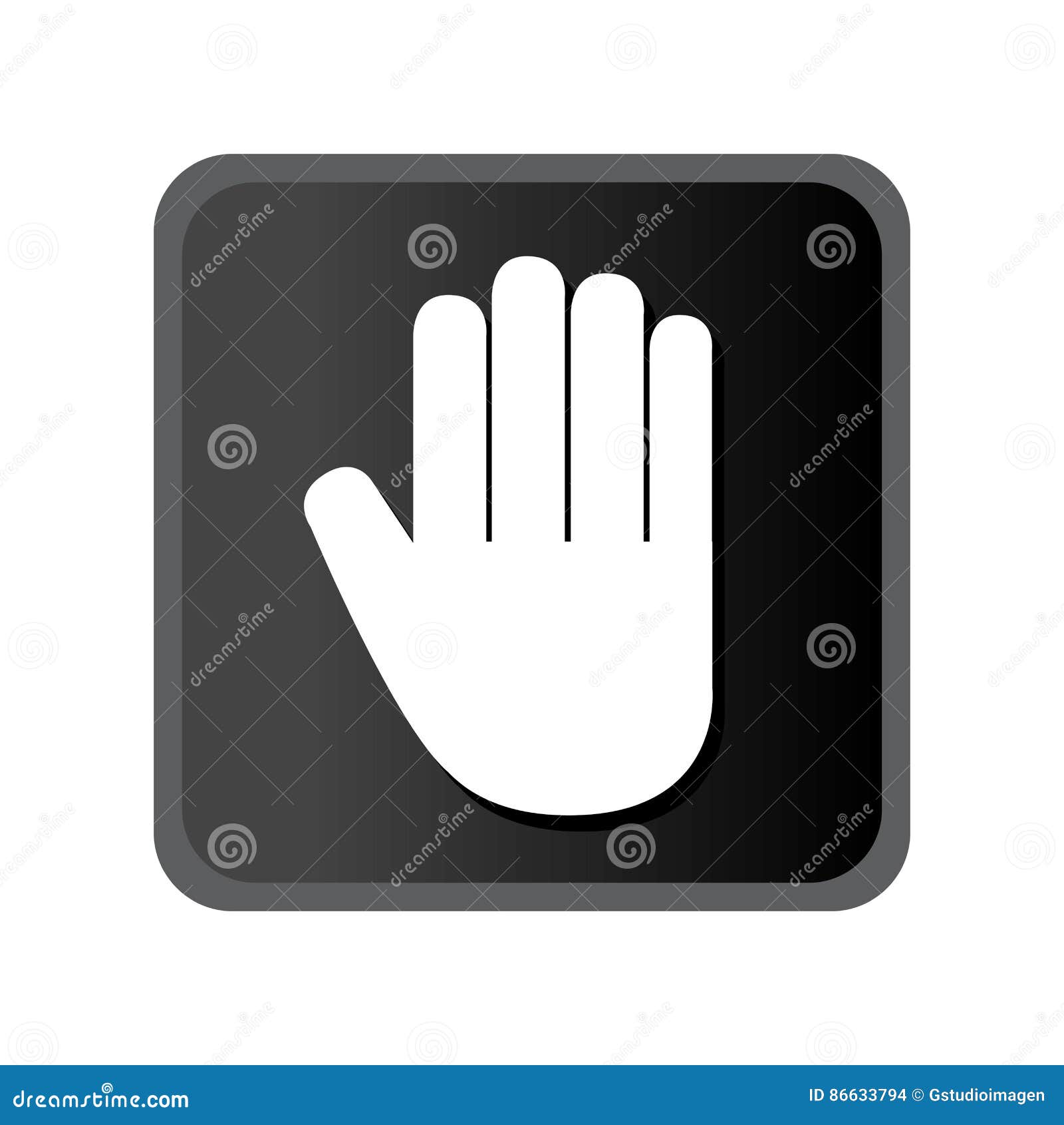Hand stop symbol icon stock vector. Illustration of palm - 86633794