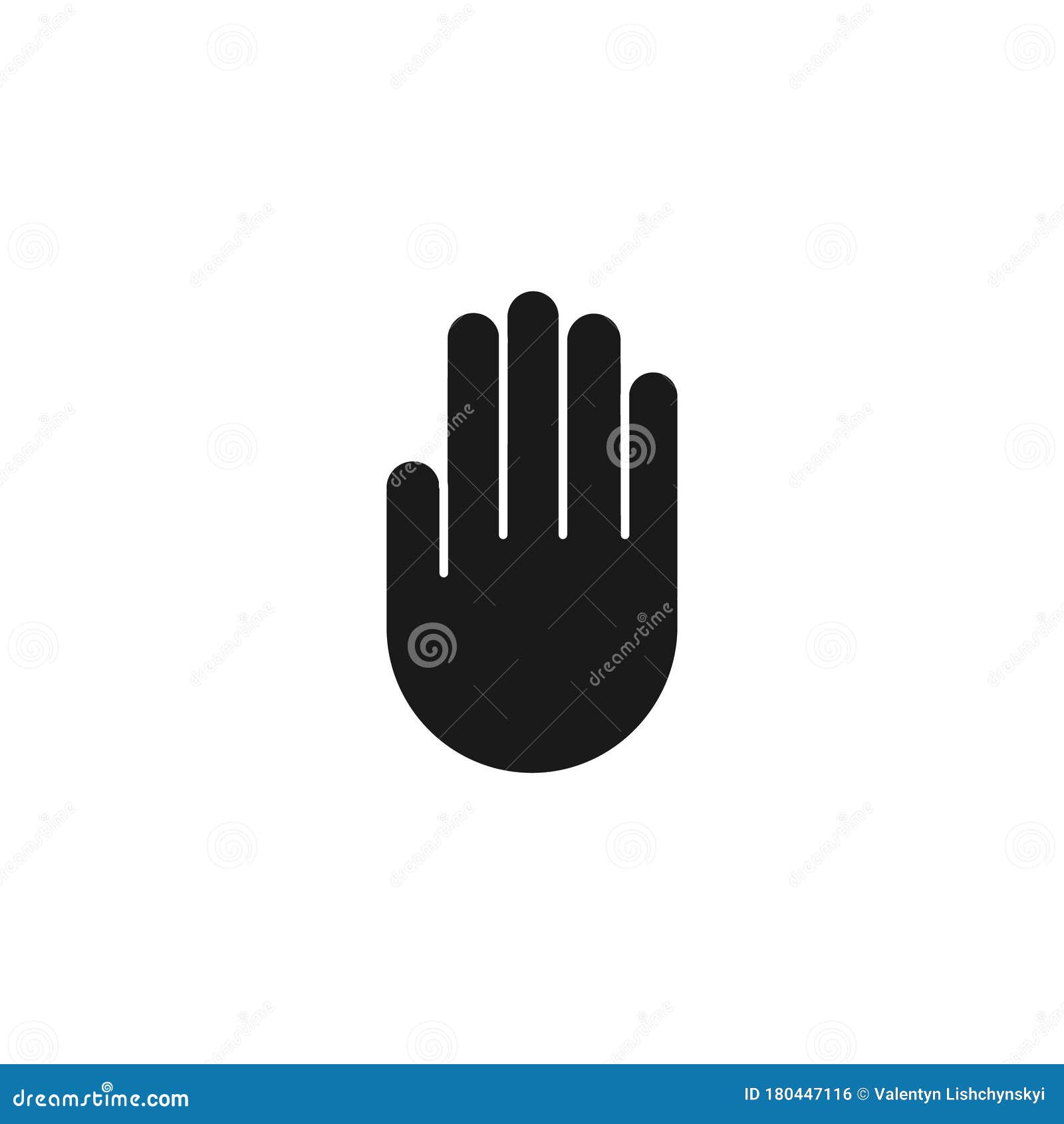 Hand Stop Vector Symbol Isolated on White Background in Flat Style ...
