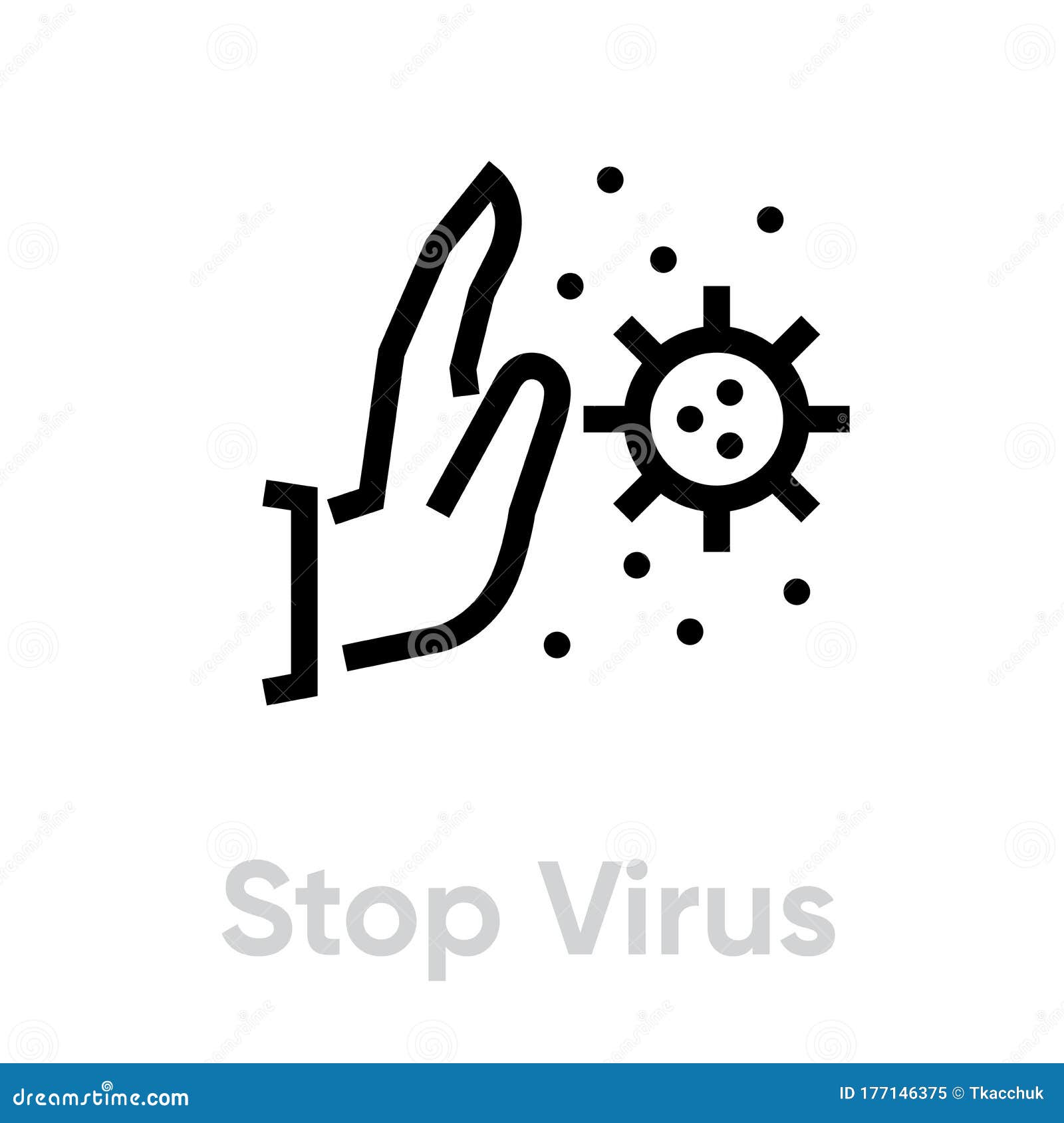 Hand Stop Virus Spread Icon. Editable Line Vector. Stock Vector ...