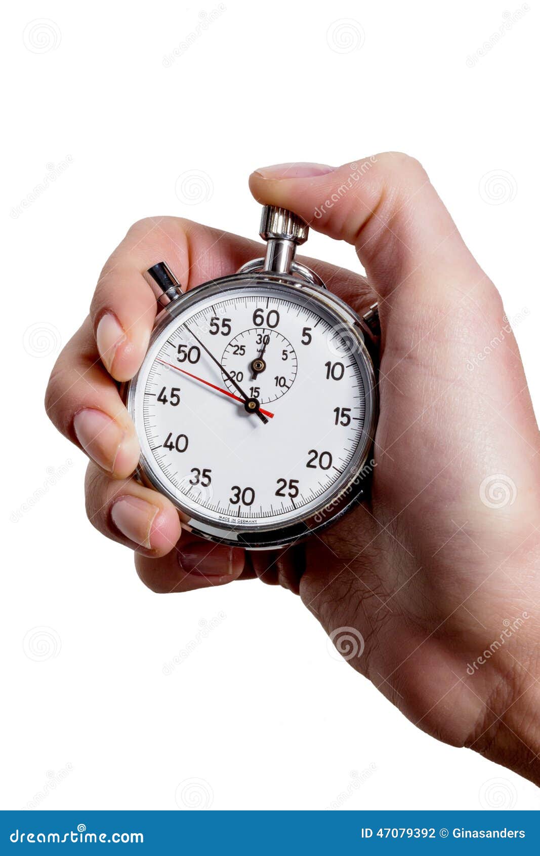 Hand with stop watch stock photo. Image of timing, punctuality - 47079392