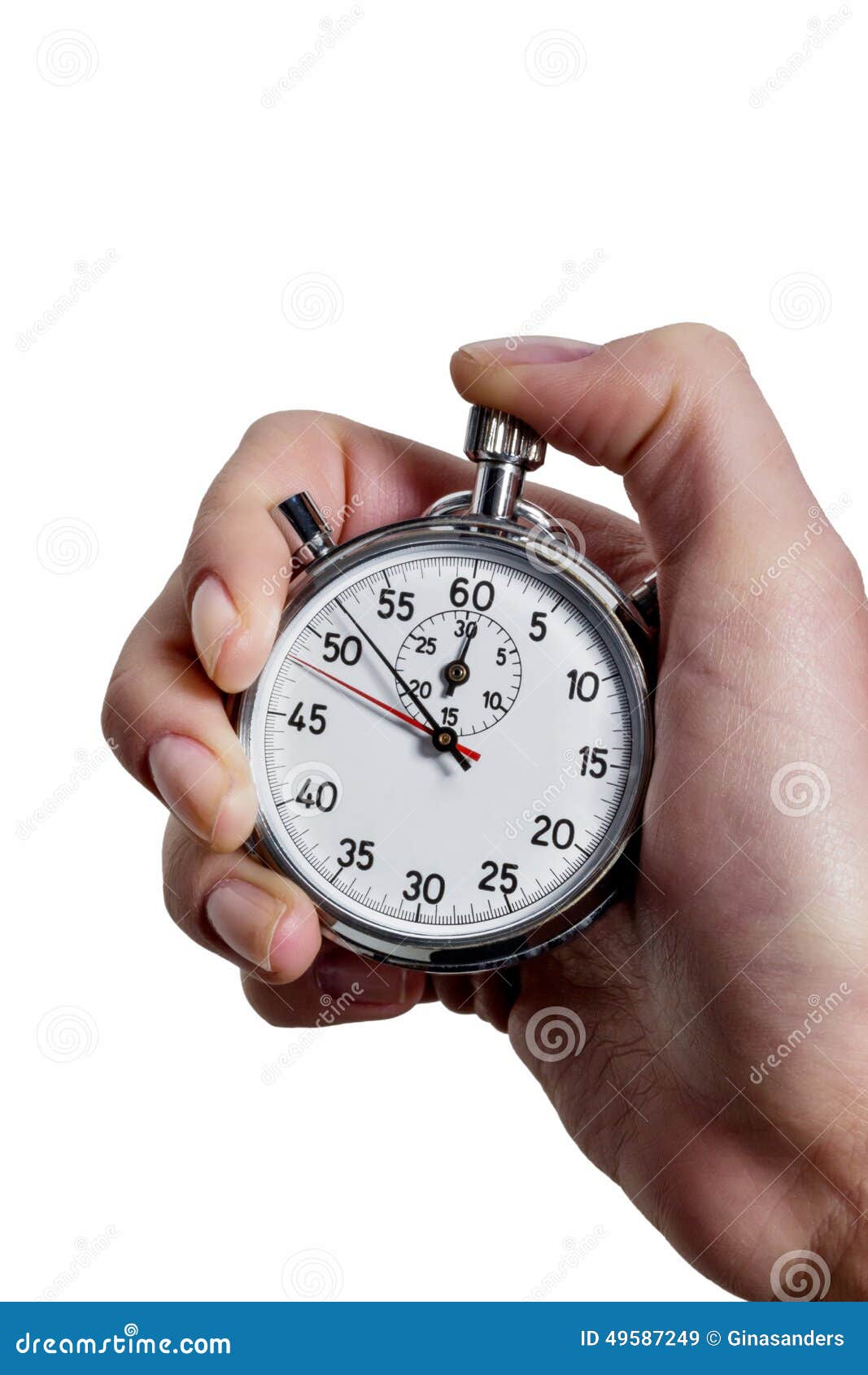 Hand with stop watch stock image. Image of face, seconds - 49587249