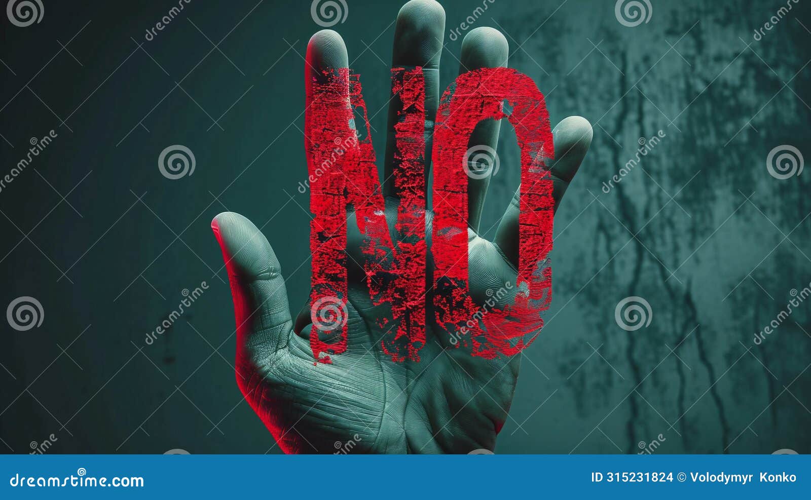 Hand with Stop Word Painted, Clear and Informative Image Stock Photo ...
