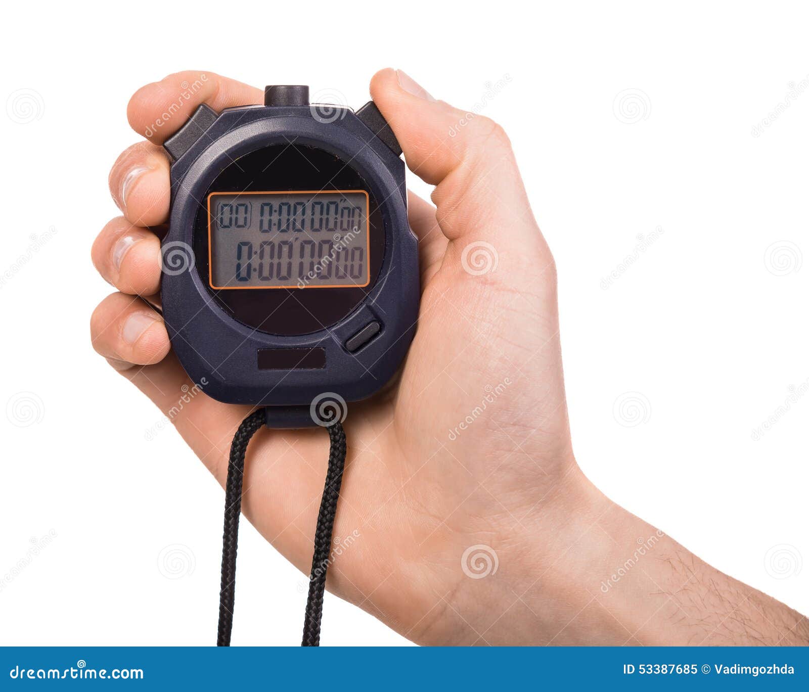 Hand with stopwatch stock image. Image of equipment, closeup - 53387685