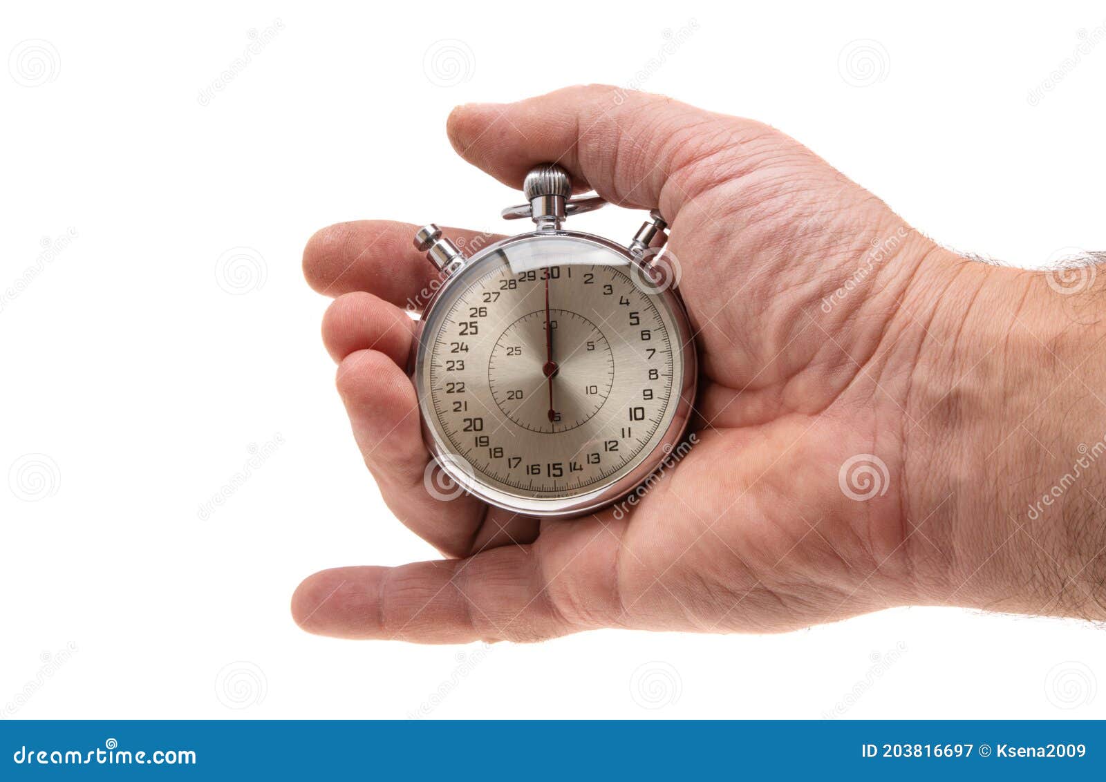 Hand with Stopwatch Isolated Stock Image - Image of sport, white: 203816697