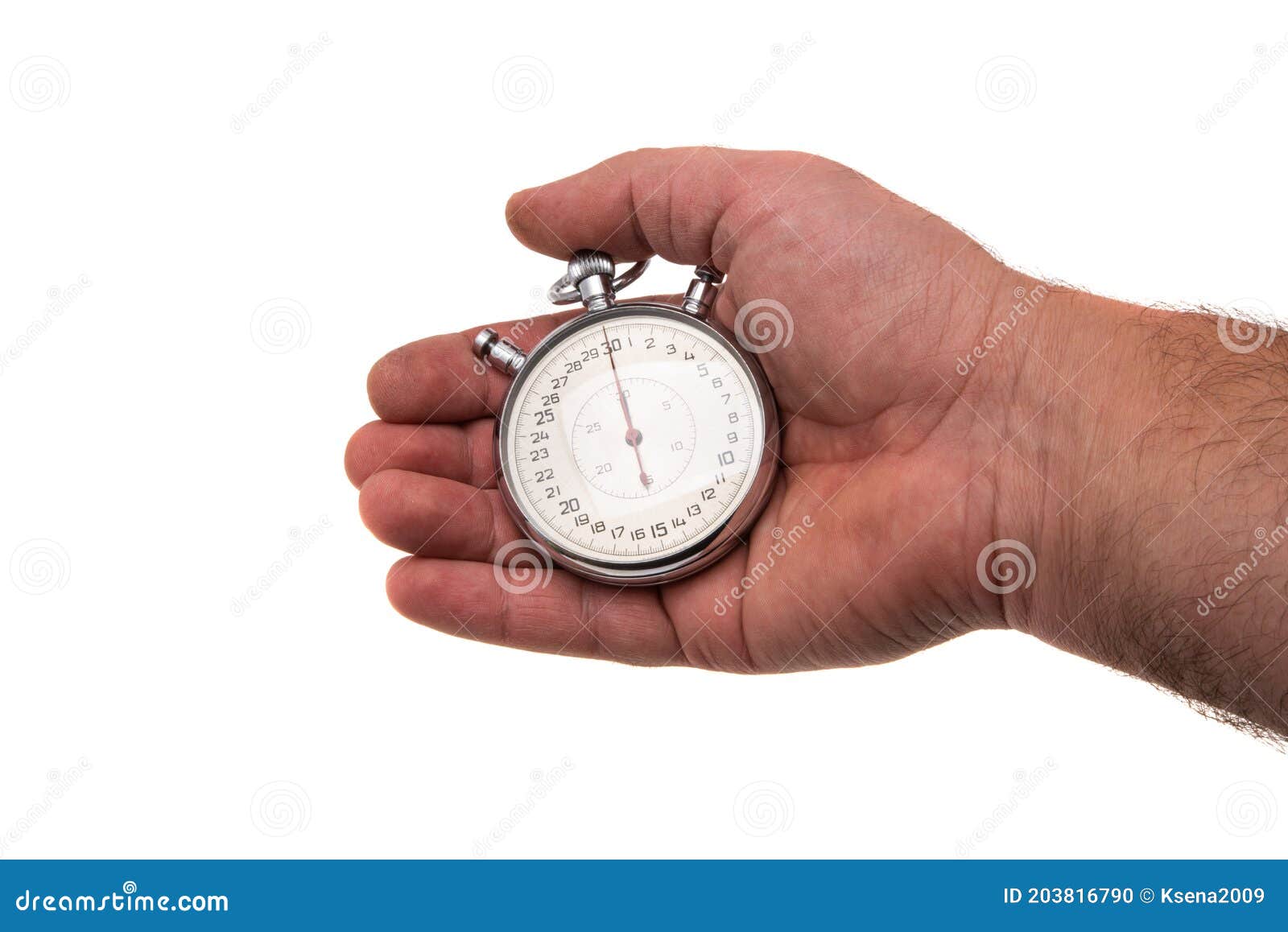 Hand with Stopwatch Isolated Stock Photo - Image of business, timer ...