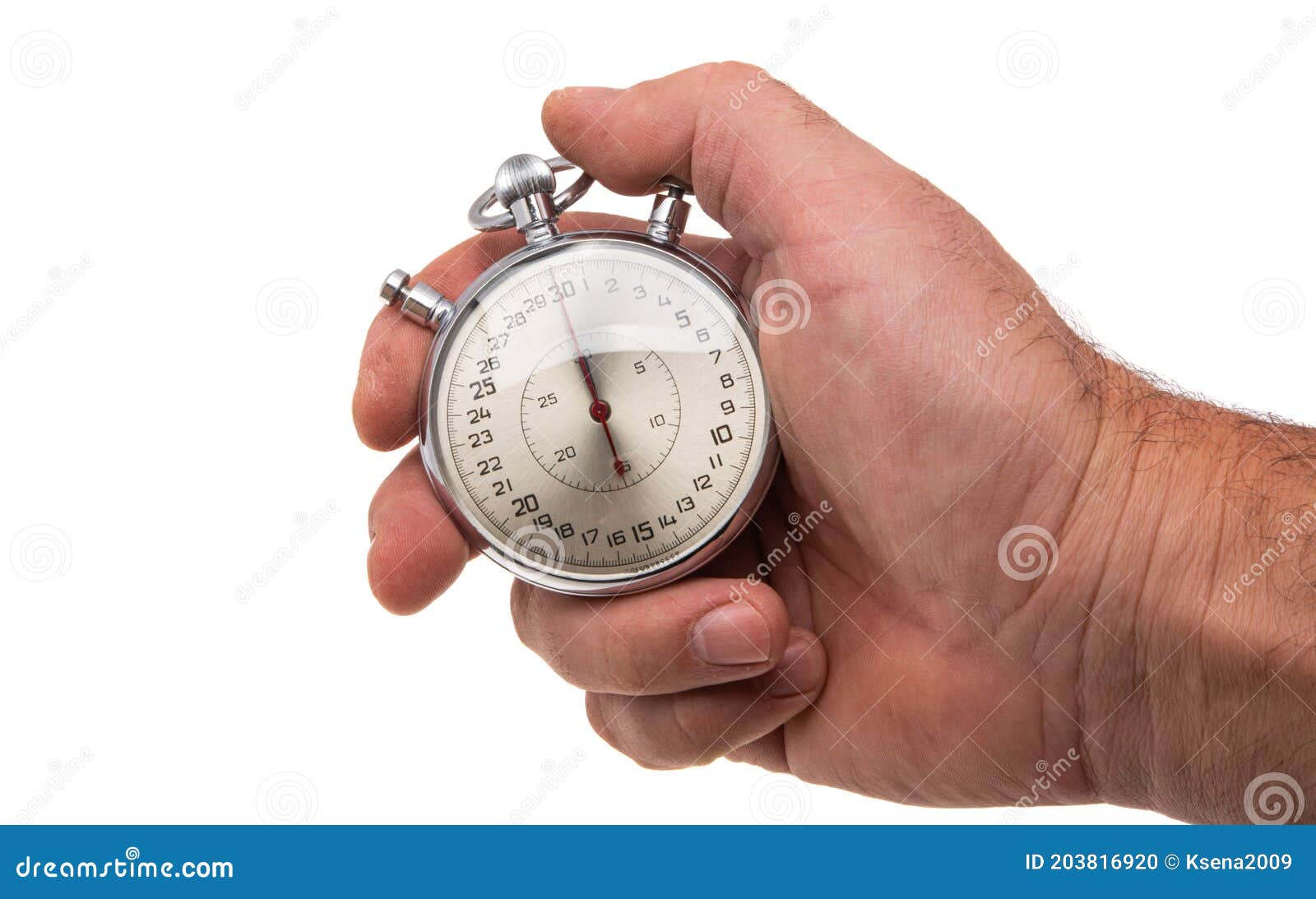 Hand with Stopwatch Isolated Stock Photo - Image of start, circle ...