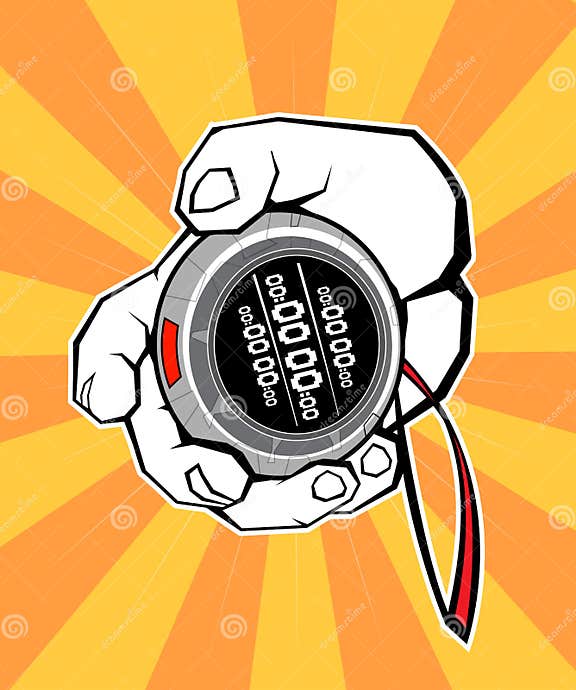 Hand stopwatch timer stop stock vector. Illustration of graphic - 68784150