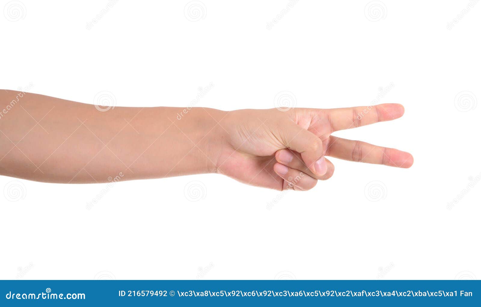 A Hand Stretched Out in Front of a White Background To Make a Scissors ...