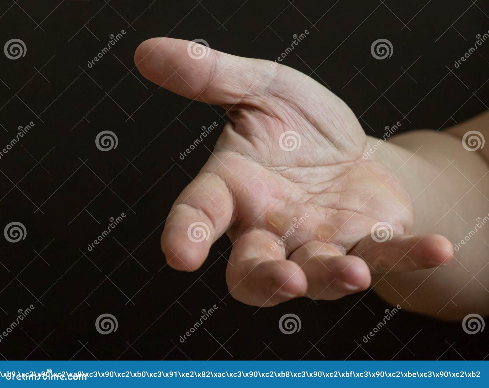 Outstretched Hand on a Dark Background Stock Image - Image of ...