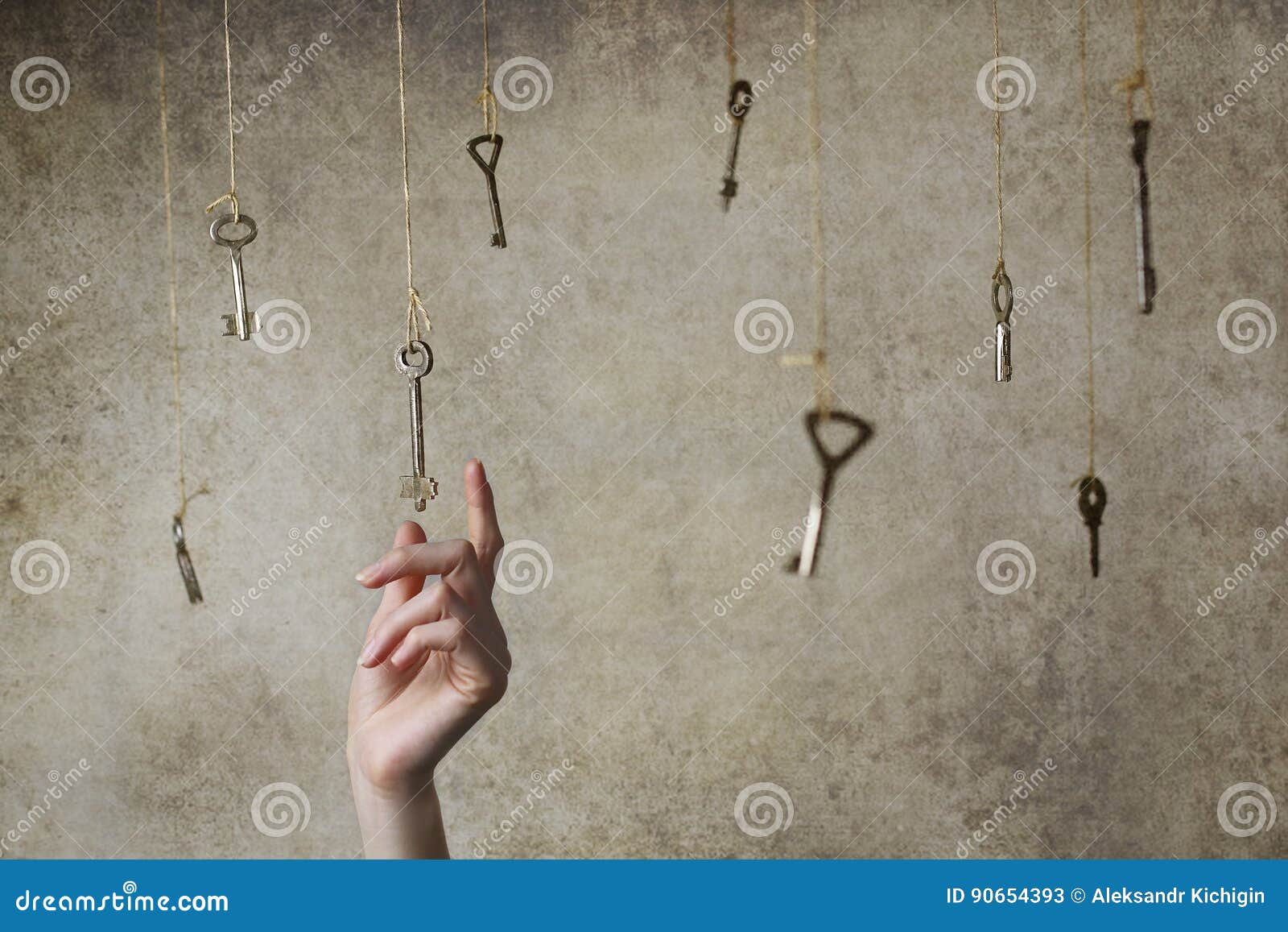 Hand Stretching for One of the Many Old Vintage Keys Stock Image ...