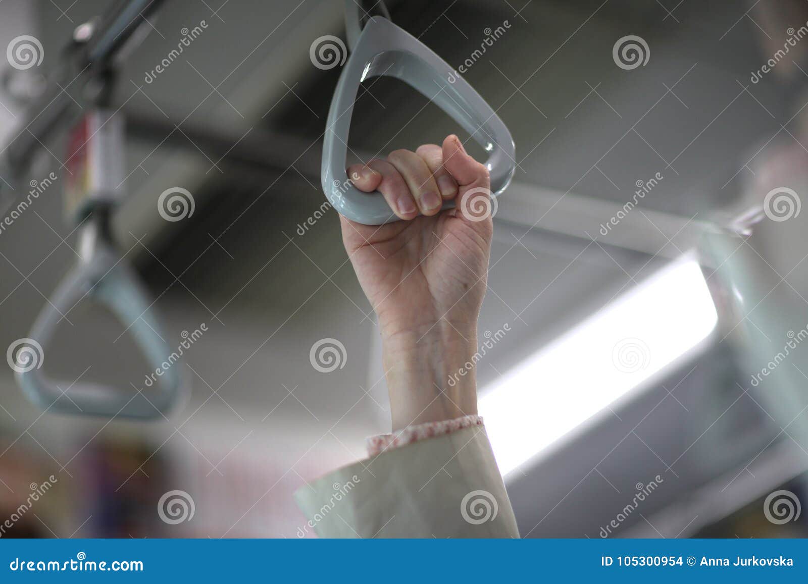 The Hand of the Subway Passenger Stock Photo - Image of spring, hold ...