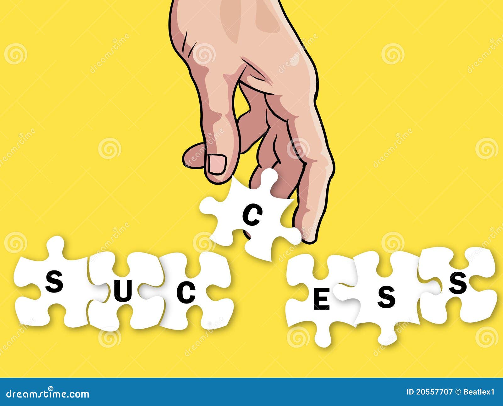 Hand and Success Puzzle Business Concept Stock Vector - Illustration of ...