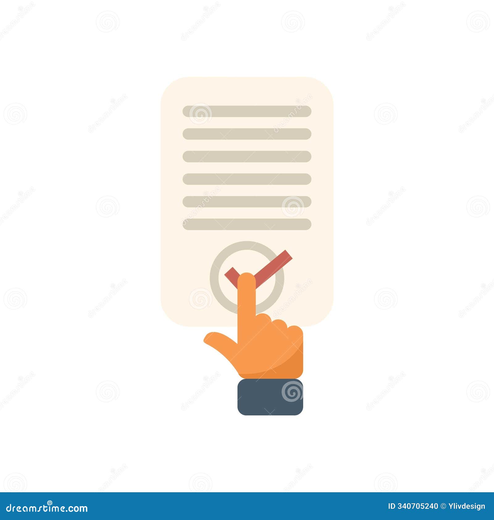 Businessman Checking Agreement Contract Document with Finger Click Icon ...