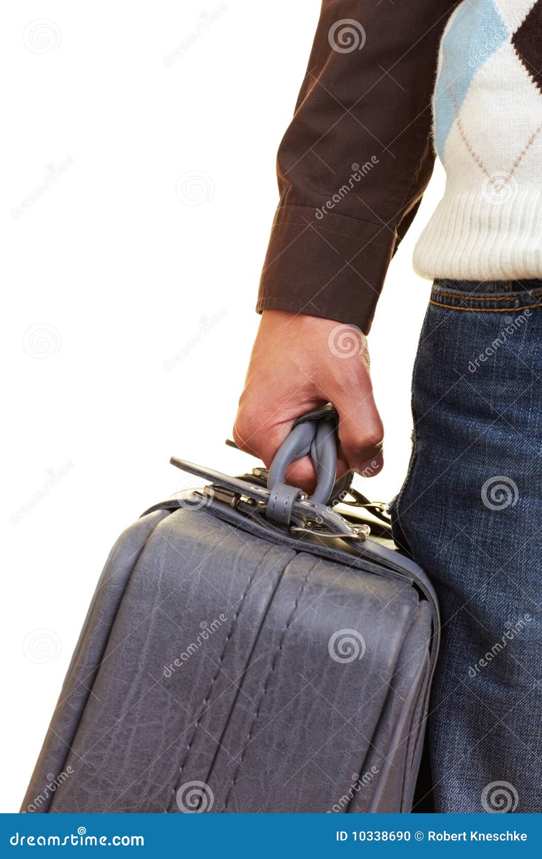 Hand with suitcase stock photo. Image of heavy, luggage - 10338690