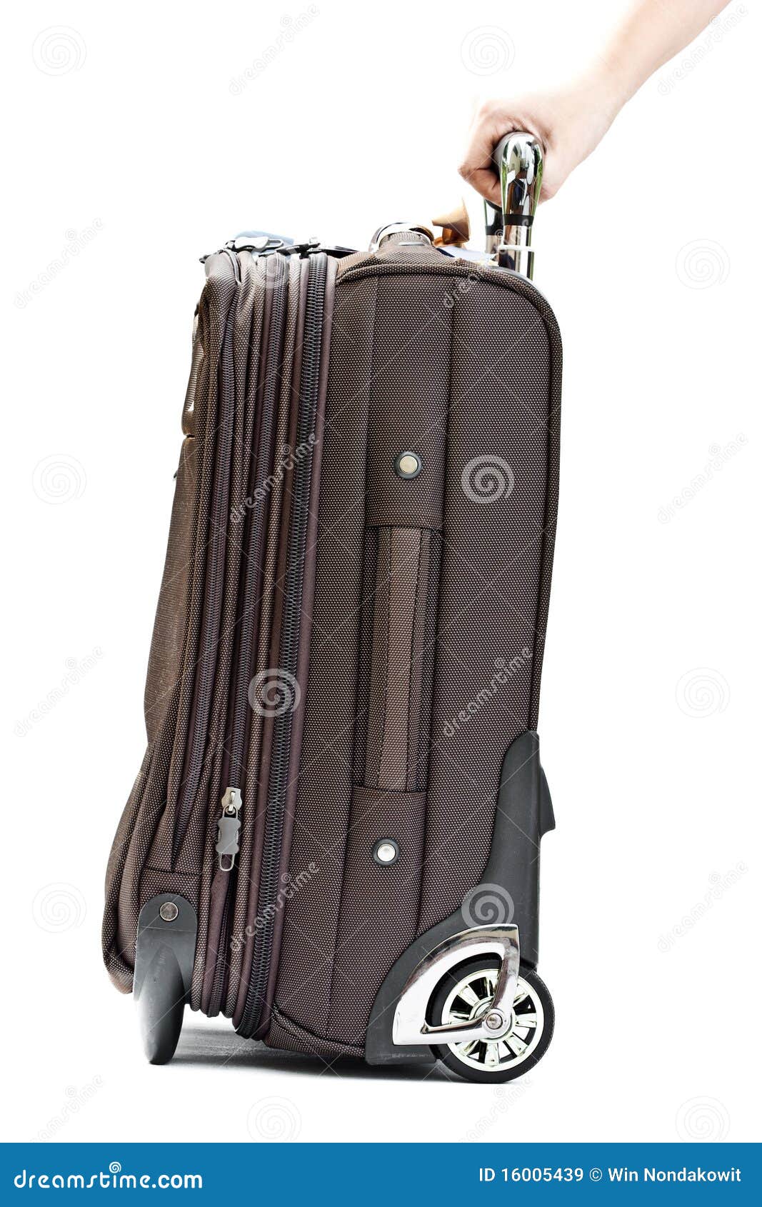 Hand with suitcase stock image. Image of leisure, isolated - 16005439
