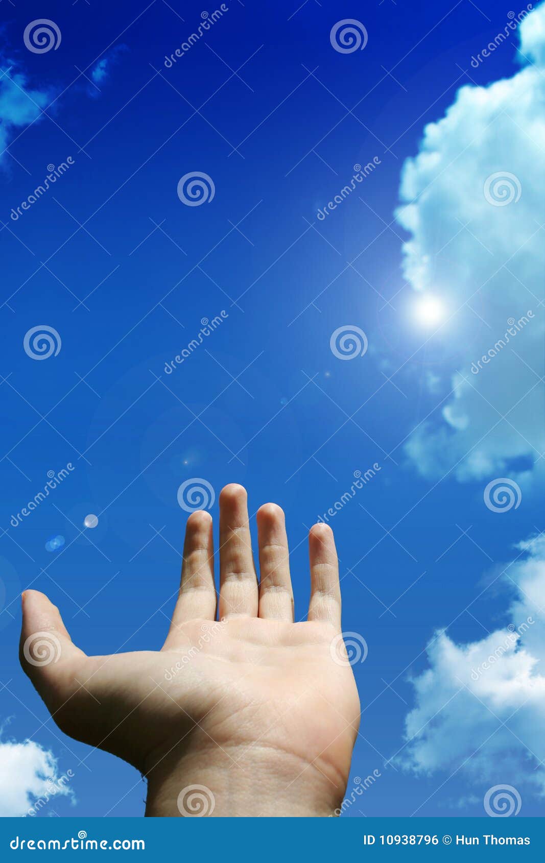 Hand with summer sky stock photo. Image of hand, liberty - 10938796
