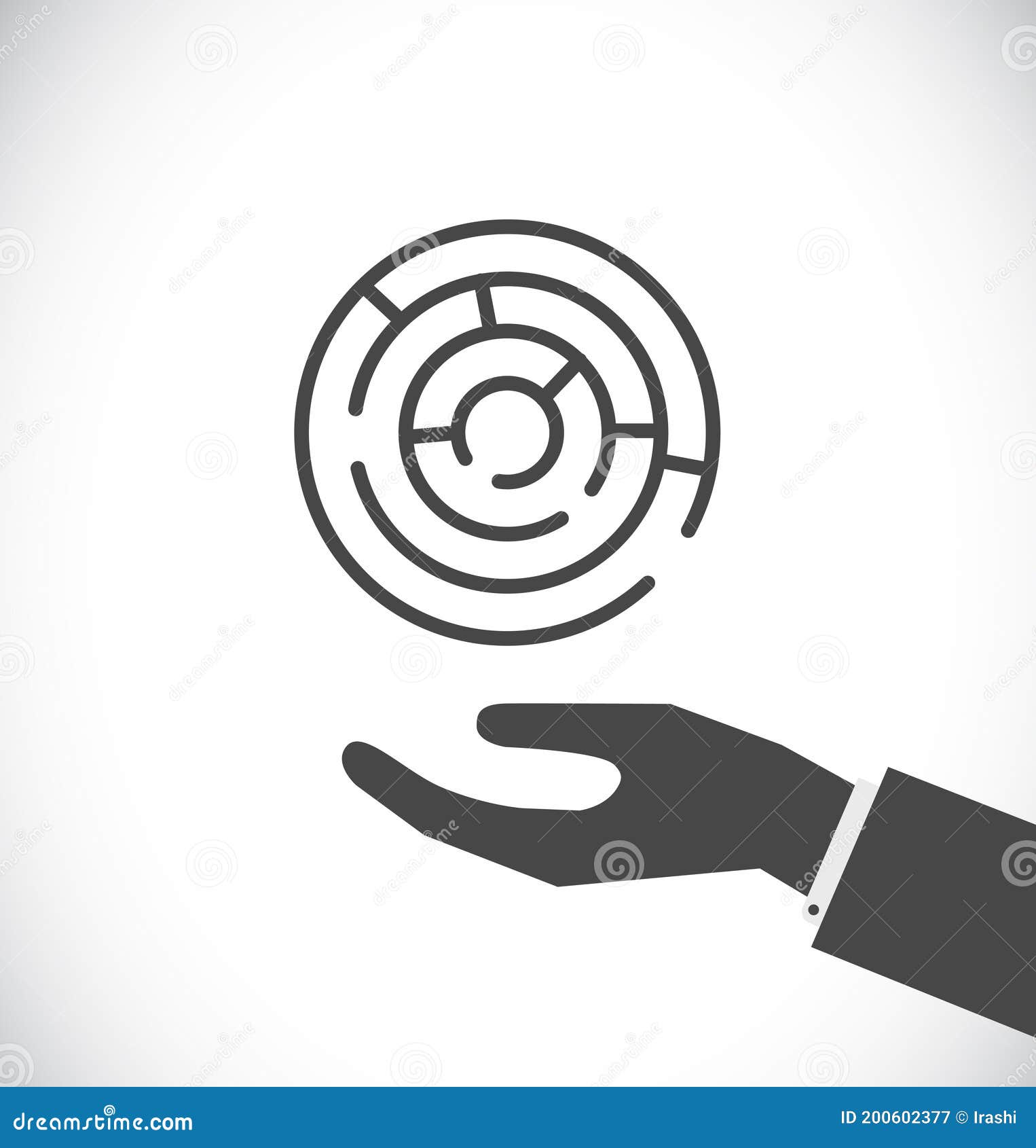 Maze Labyrinth Icon with Hand Stock Vector - Illustration of modern ...