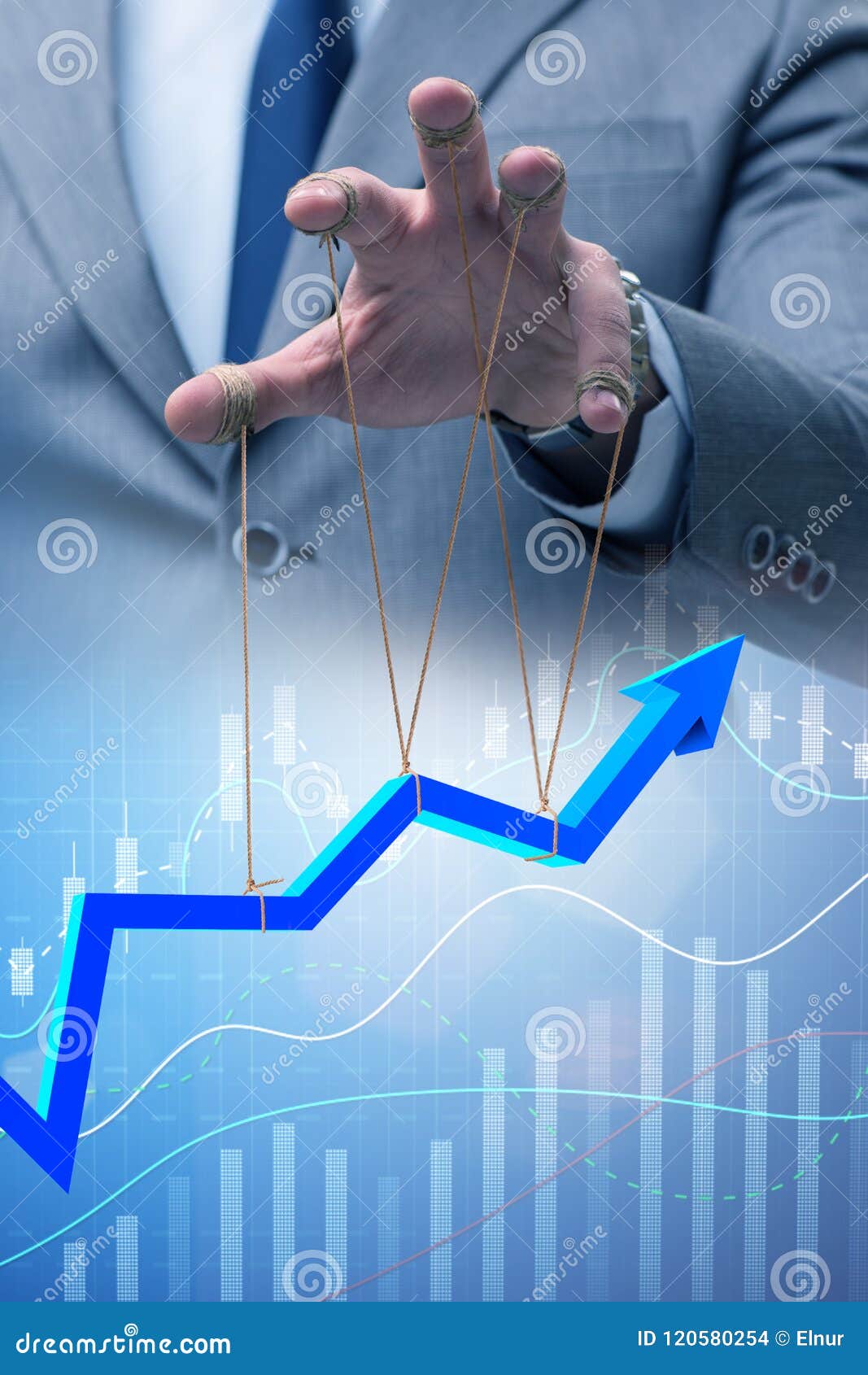 The Hand Supporting the Growth Chart Line Stock Photo - Image of graph ...