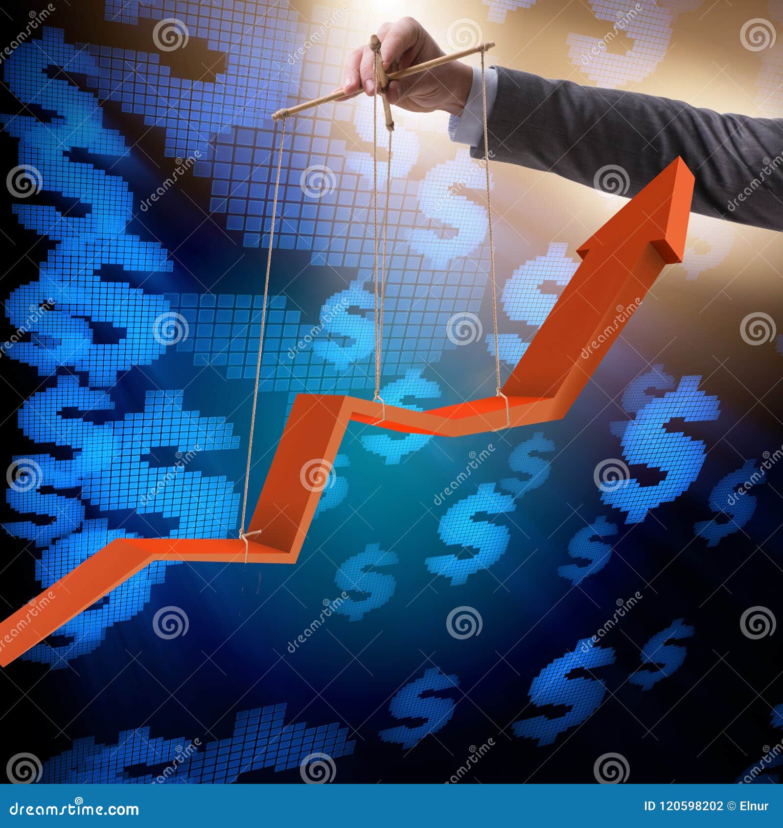 The Hand Supporting the Growth Chart Line Stock Photo - Image of graph ...