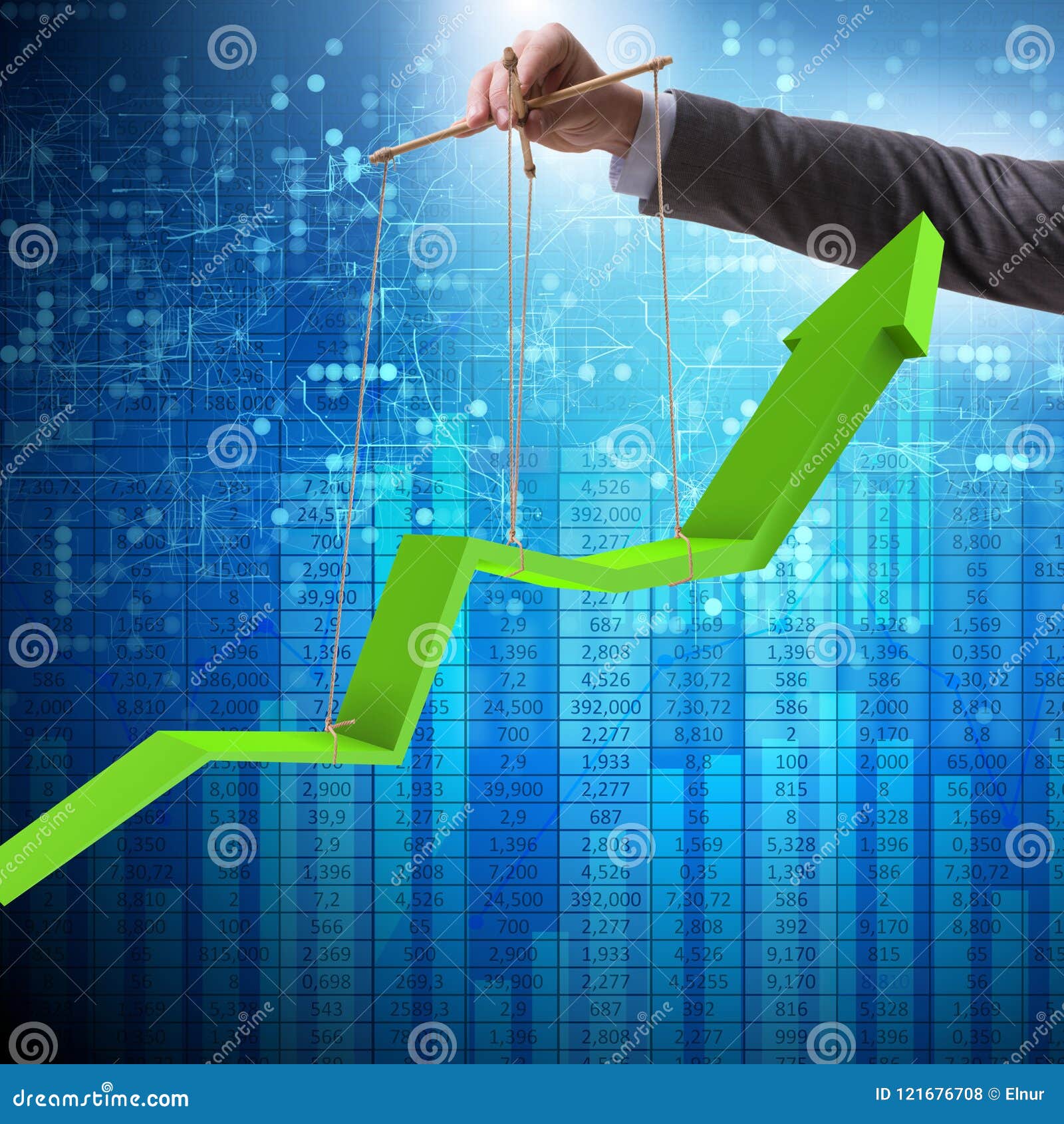 The Hand Supporting the Growth Chart Line Stock Photo - Image of ...