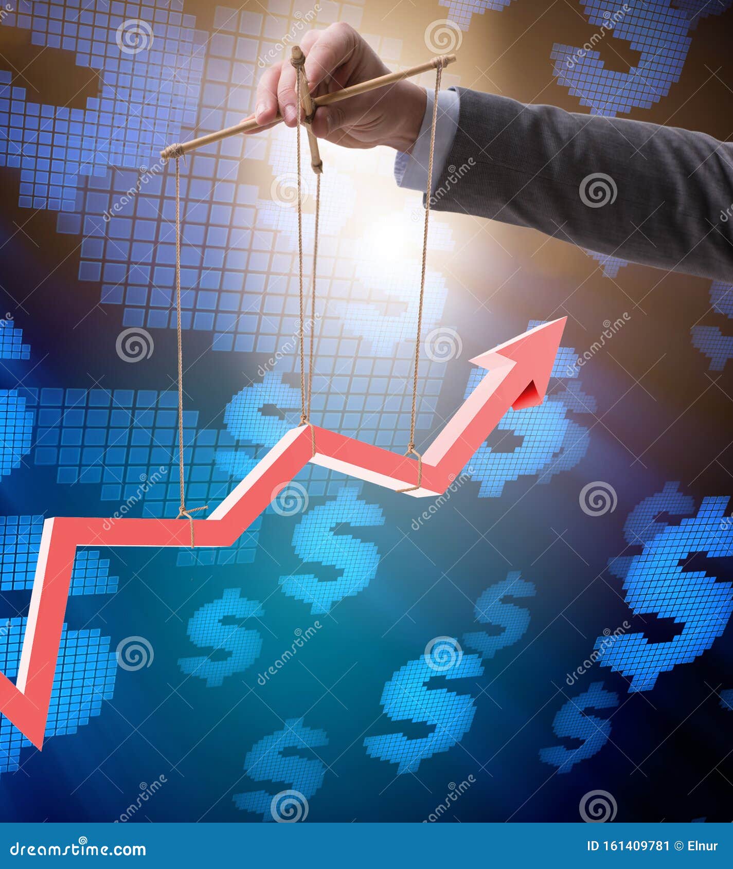 Hand Supporting the Growth Chart Line Stock Image - Image of graph ...