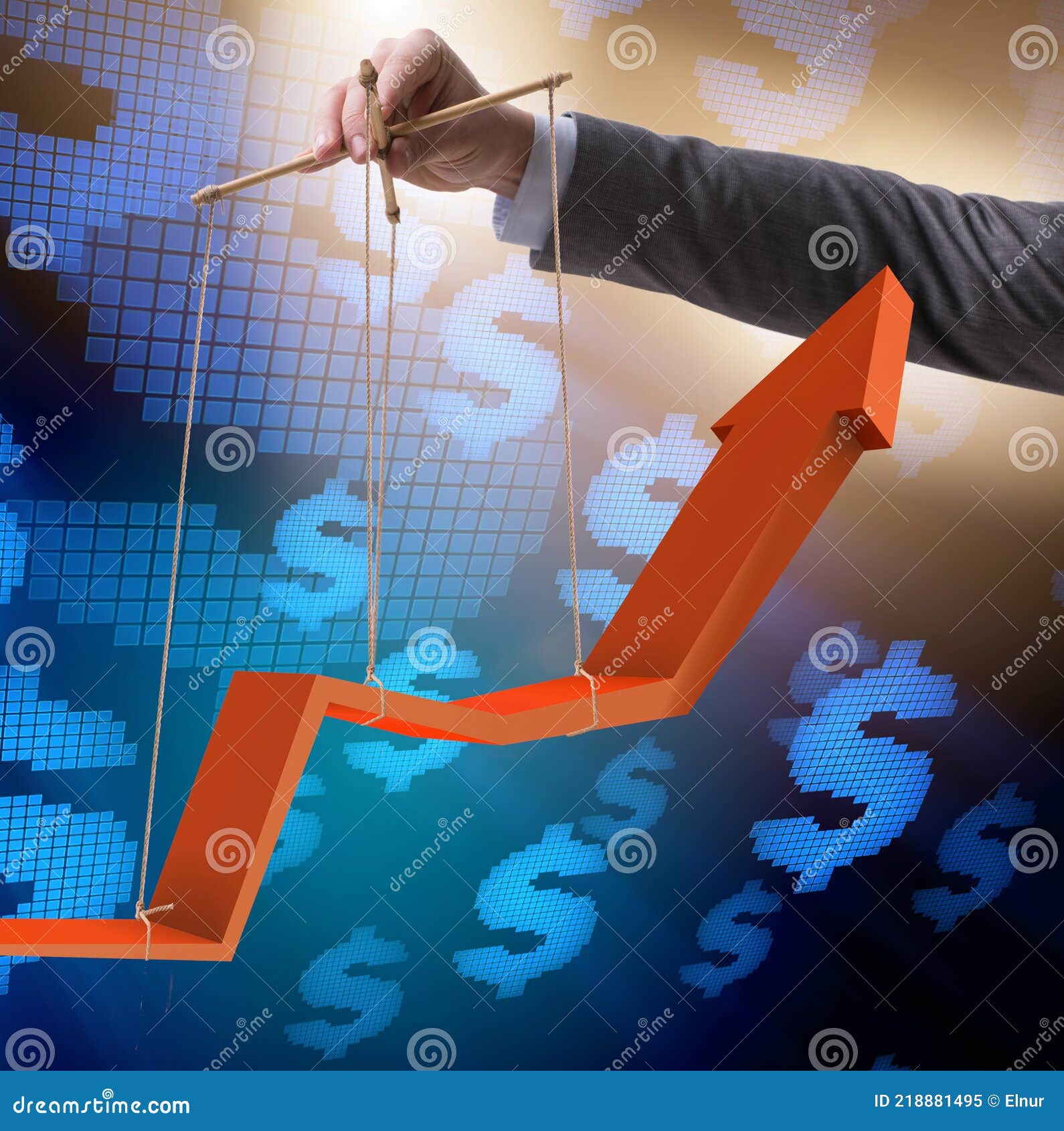 Hand Supporting the Growth Chart Line Stock Illustration - Illustration ...