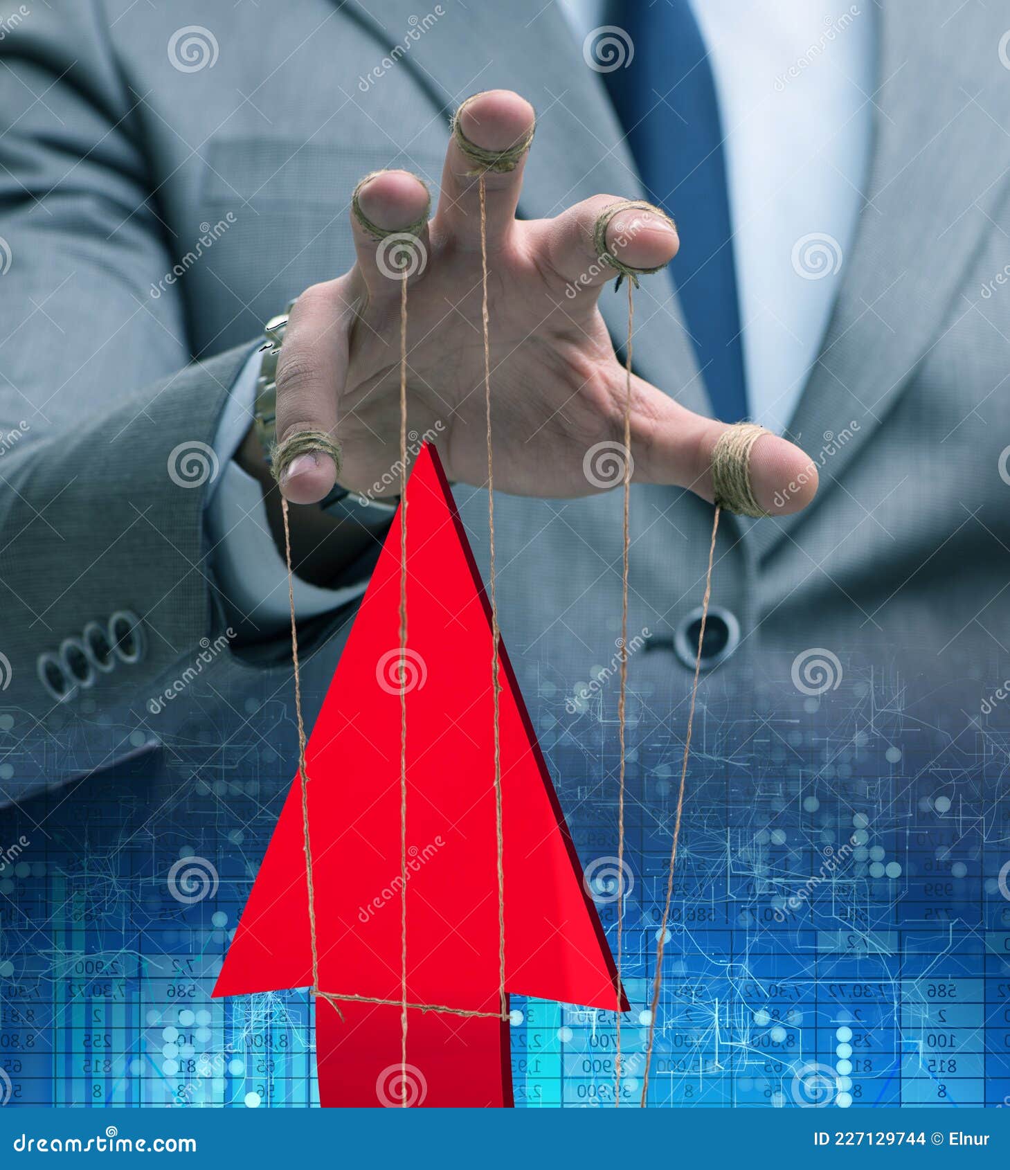 Hand Supporting the Growth Chart Line Stock Photo - Image of government ...