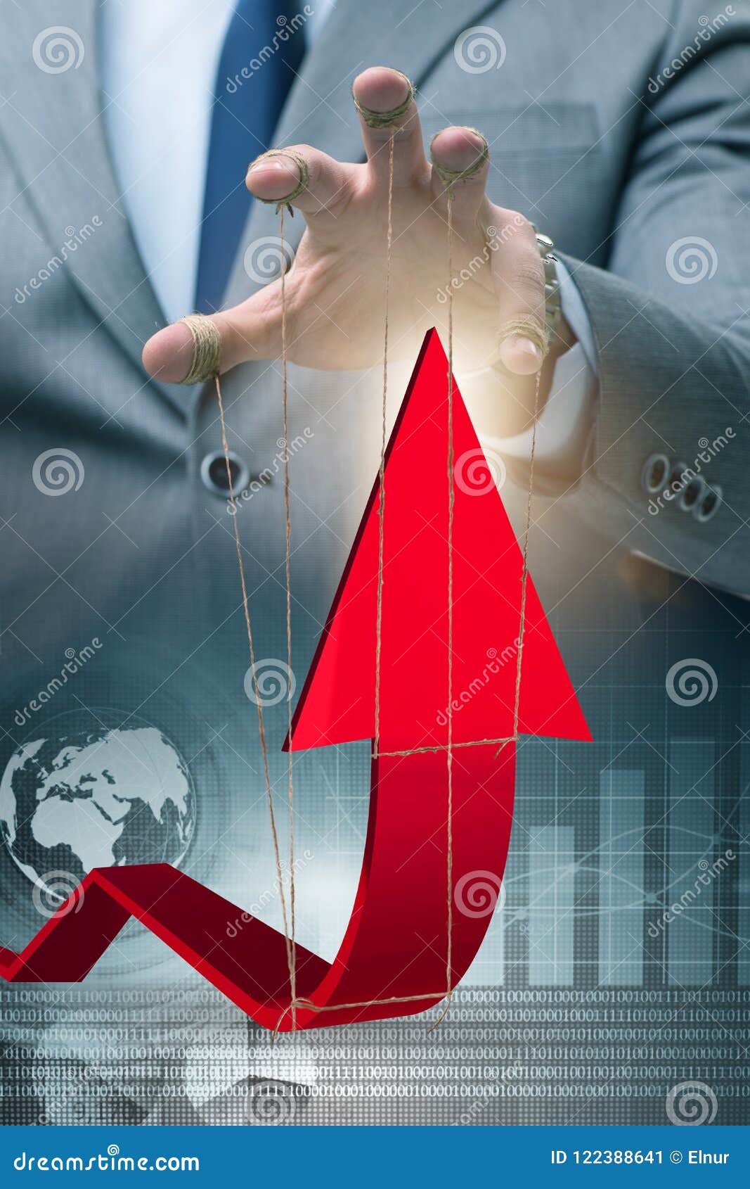 The Hand Supporting the Growth Chart Line Stock Image - Image of ...