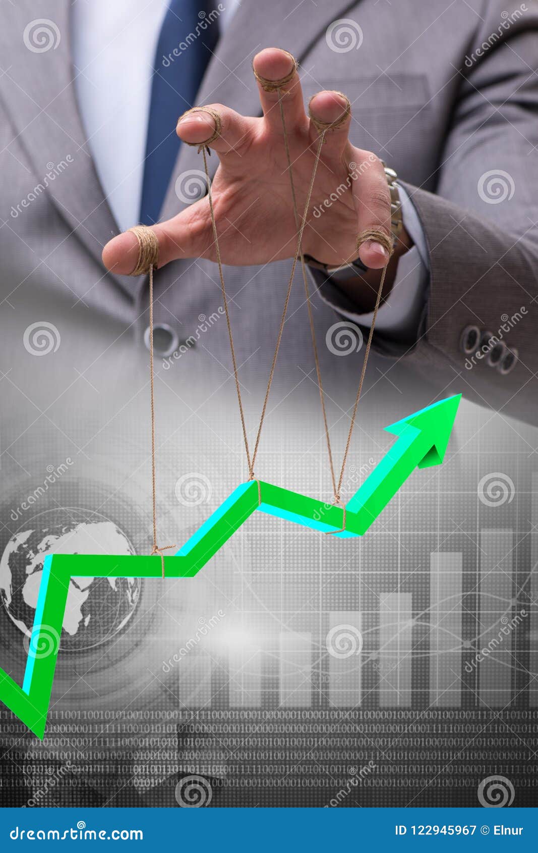 The Hand Supporting the Growth Chart Line Stock Image - Image of ...