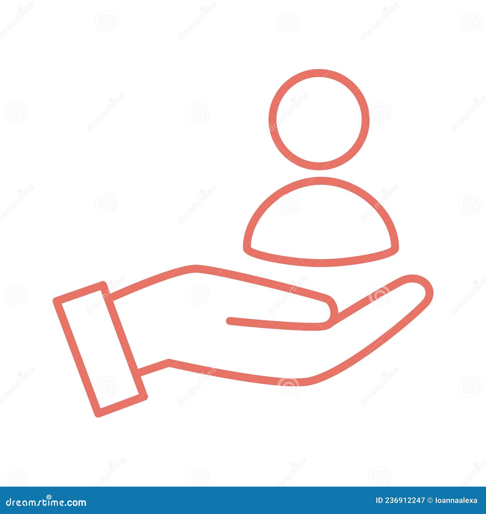 Hand Supporting Human Symbol Stock Vector - Illustration of human, help ...