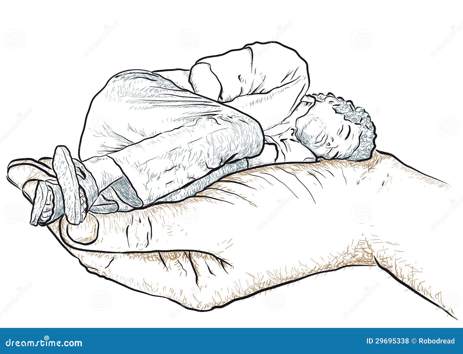 Hand supporting a man stock vector. Illustration of loneliness - 29695338