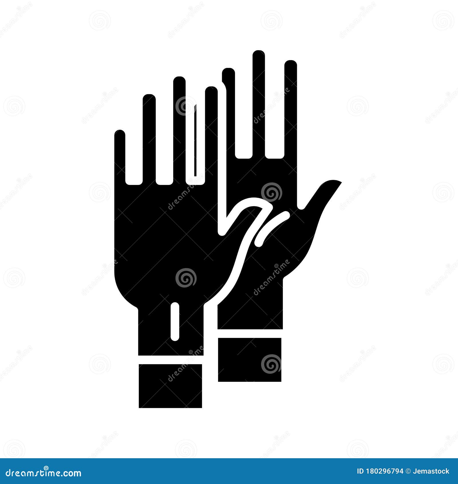 Hand with Surgical Gloves Silhouette Style Stock Vector - Illustration ...