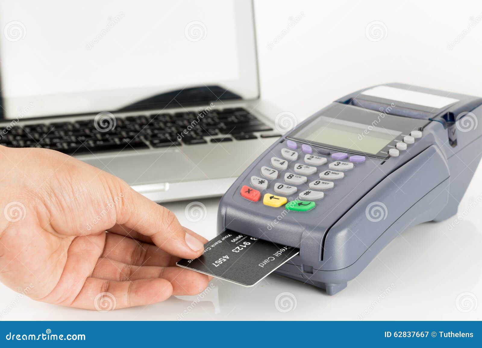 Hand Swiping Credit Card stock image. Image of card, electronic - 62837667