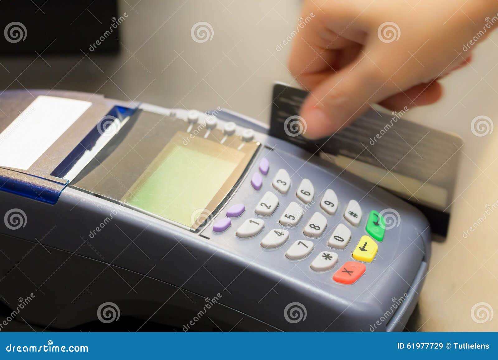 Hand Swiping Credit Card stock image. Image of debit - 61977729