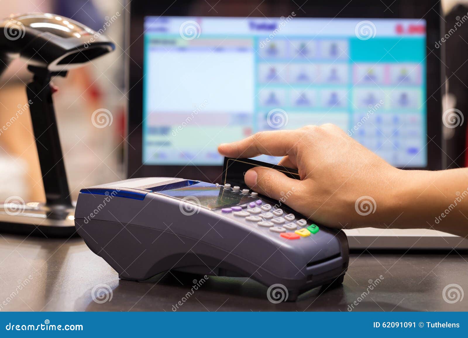 Hand Swiping Credit Card stock image. Image of keyboard - 62091091