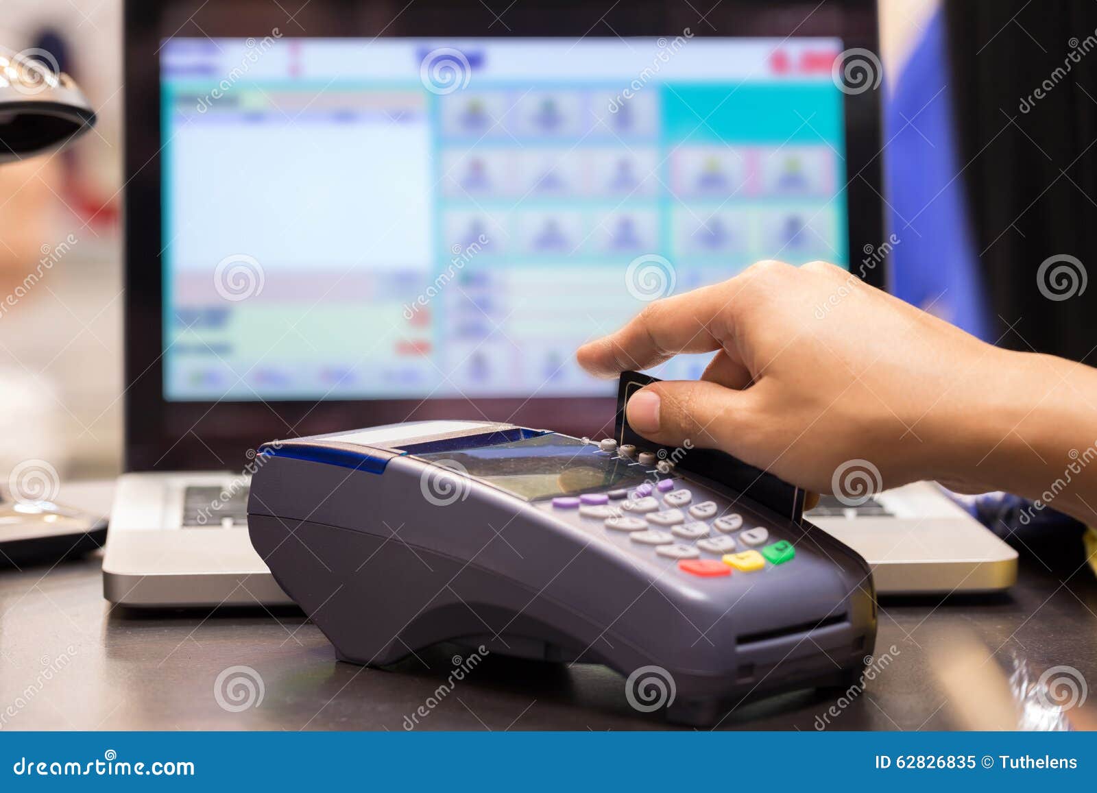 Hand Swiping Credit Card stock image. Image of machine - 62826835