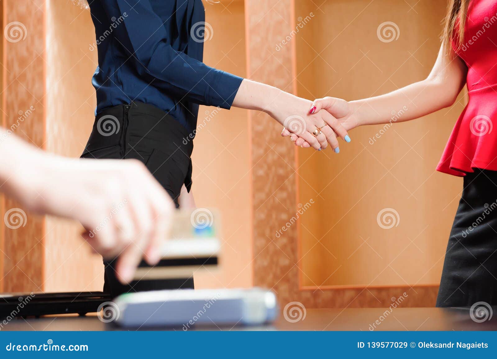 Hand Swiping Debit Card on Pos Terminal. Stock Image - Image of payment ...